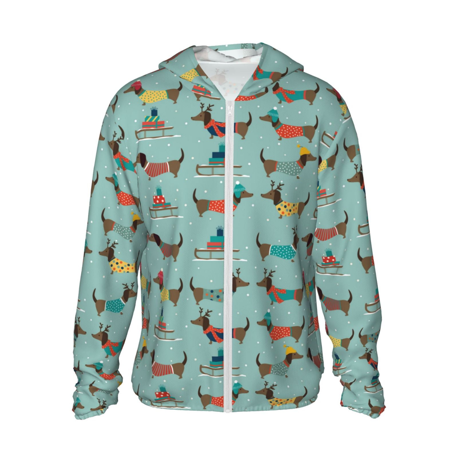 Kdxio Dachshund Dog Puppy Print Women Men Sun Protection UPF 50+ Jackets Zip Up Long Sleeve ...