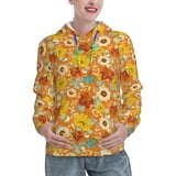 Kdxio Daisy maple fall Print Womens Oversized Hoodies Sweatshirts Hooded Pullover Tops Sweaters ...