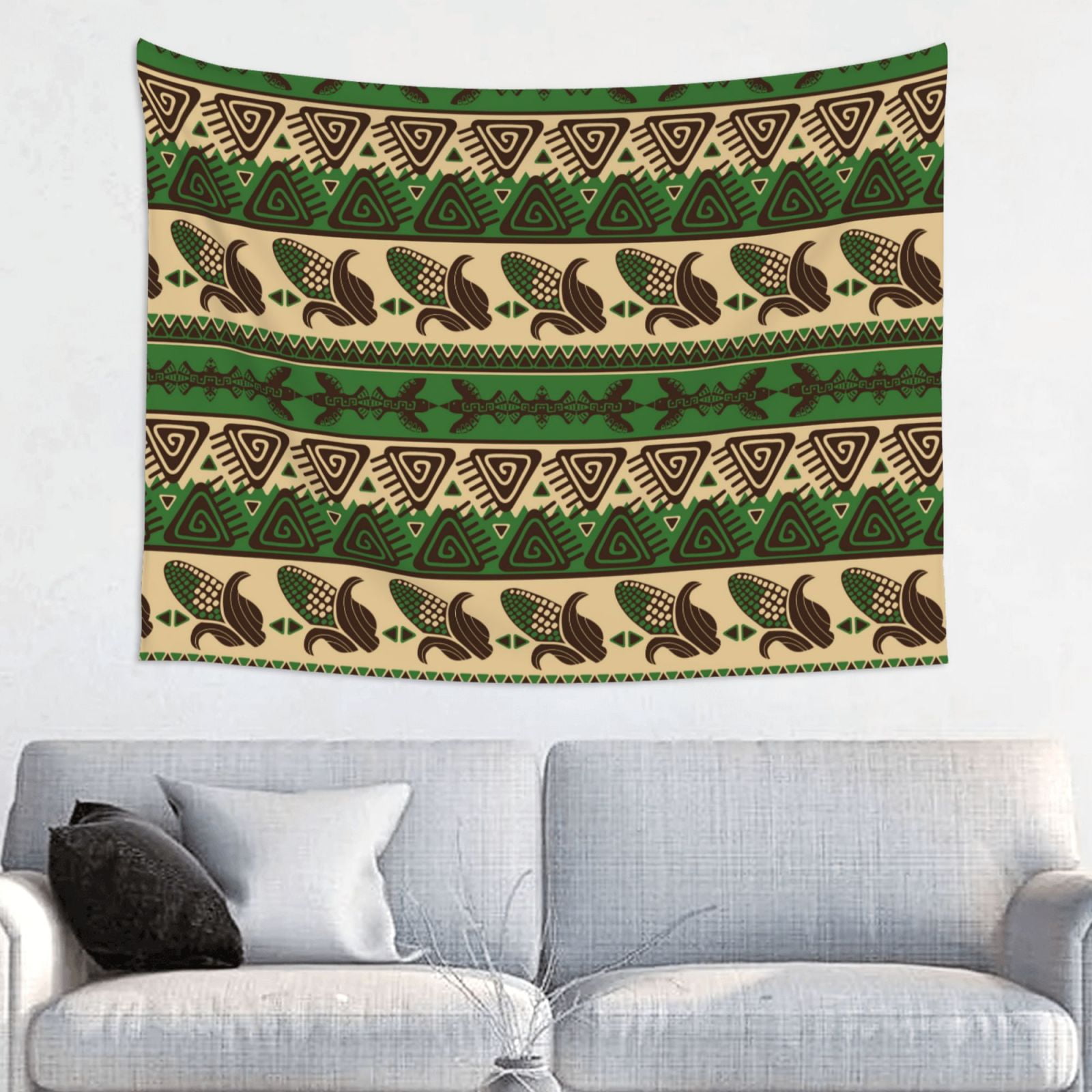 Kdxio Dark Green Vintage Corn Pattern Wall Hanging Tapestries Banner ...