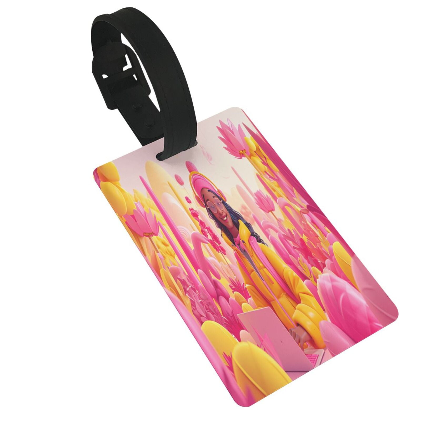 Kdxio Digital Nomad Pink Landscape Luggage Tags Privacy Cover ID Label ...
