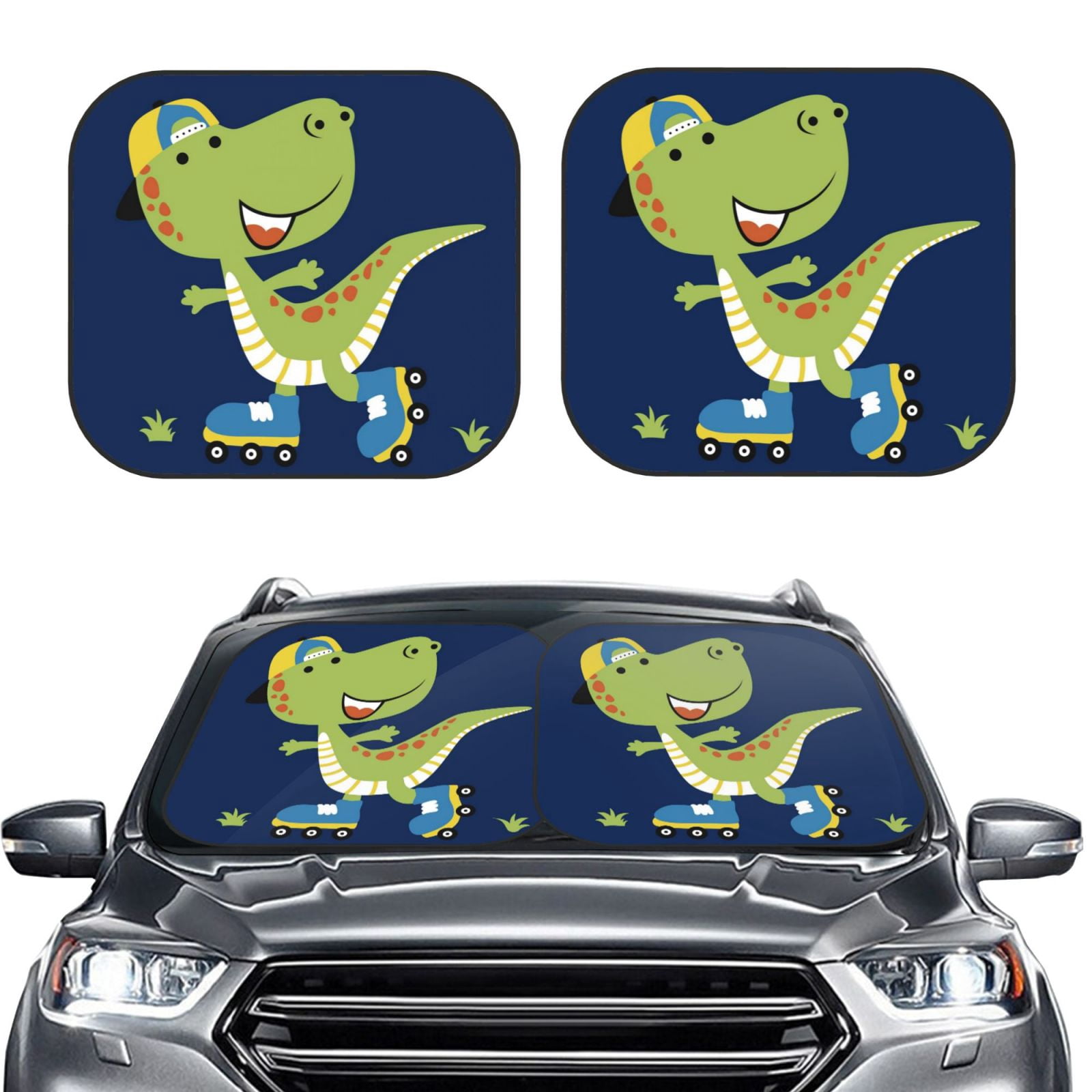 Kdxio Dino Playing Roller Skate,Cartoon Dinosaurs Print 2-Piece Sun ...