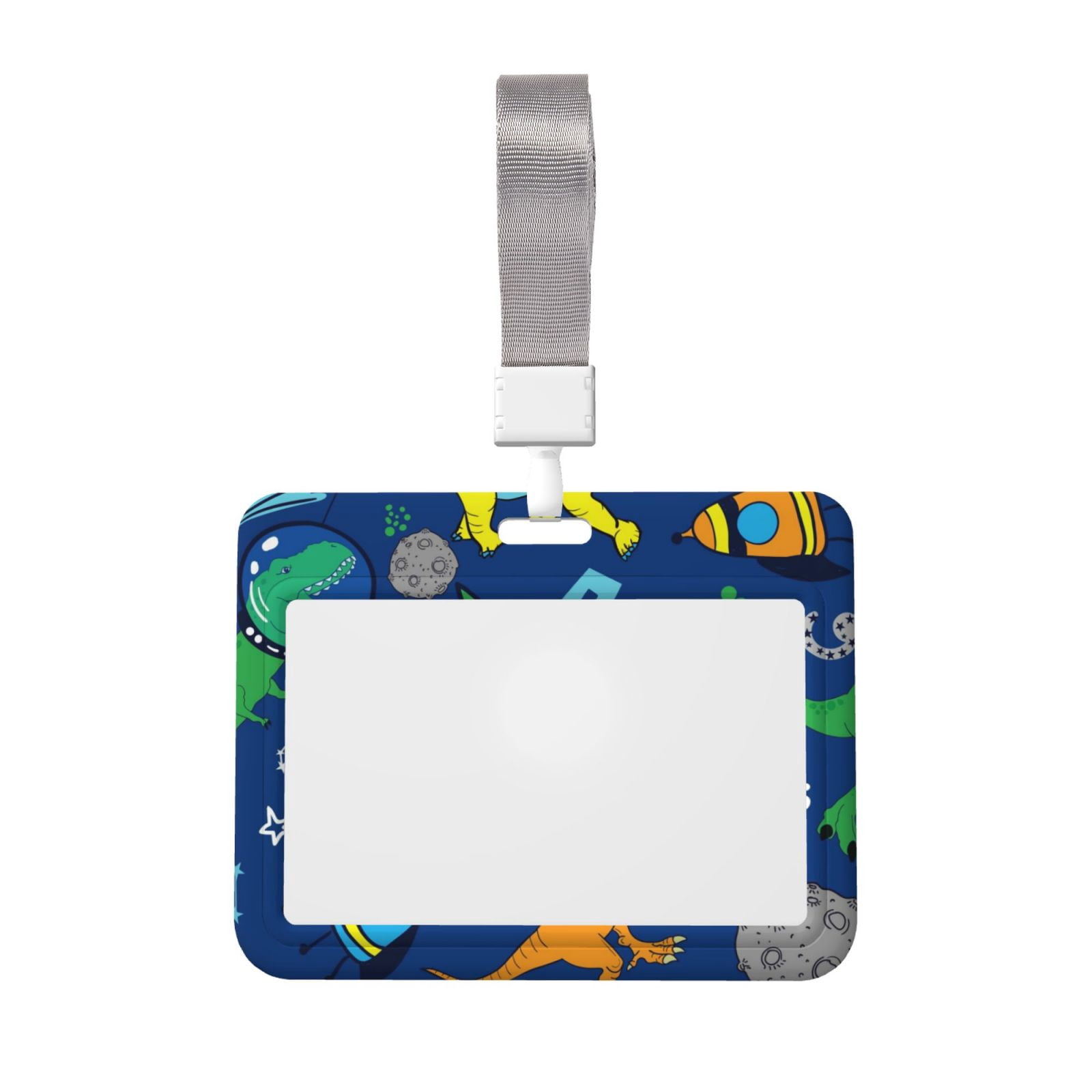 Kdxio Dinosaur In Space Card Badge Holder Work Badge Sleeve for Office ...