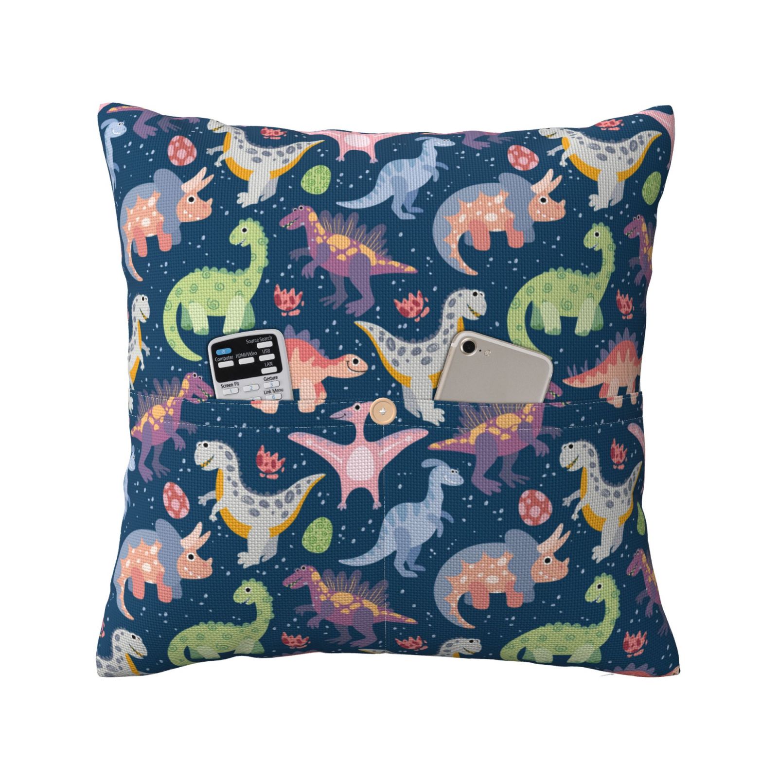 Kdxio Dinosaur Linen Throw Pillow Covers Accent Cushion Case Neutral ...