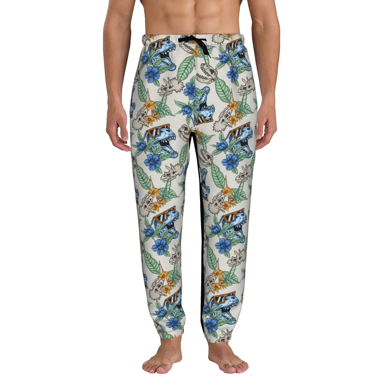 Kdxio Dinosaurs And Leaves Pattern Joggers,Sweatpants for Men with ...