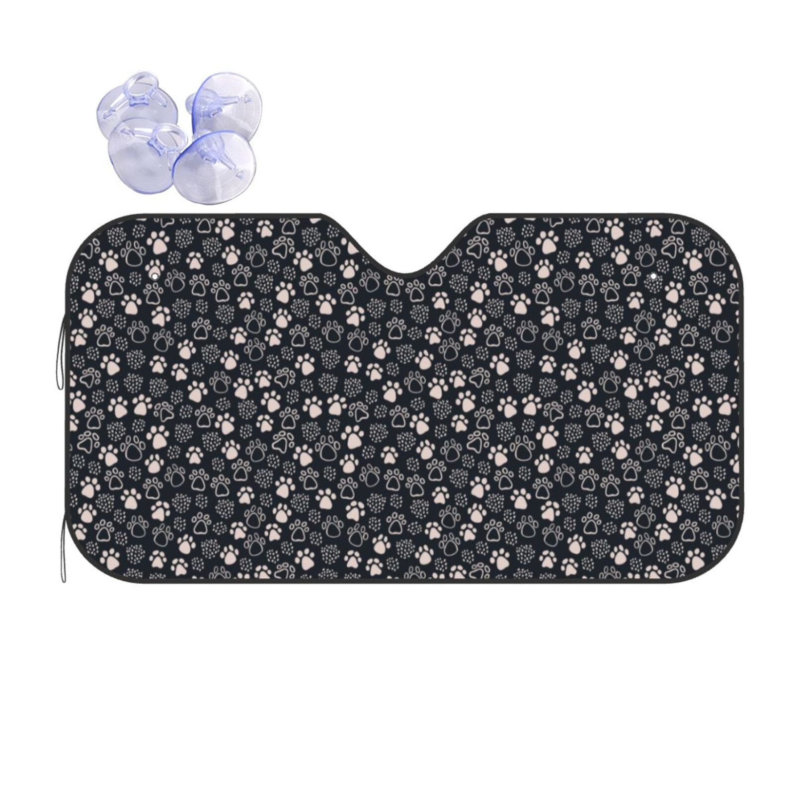 Kdxio Dog Paw Print Front Windshield Sun Shade,Folding Auto Sunshade ...