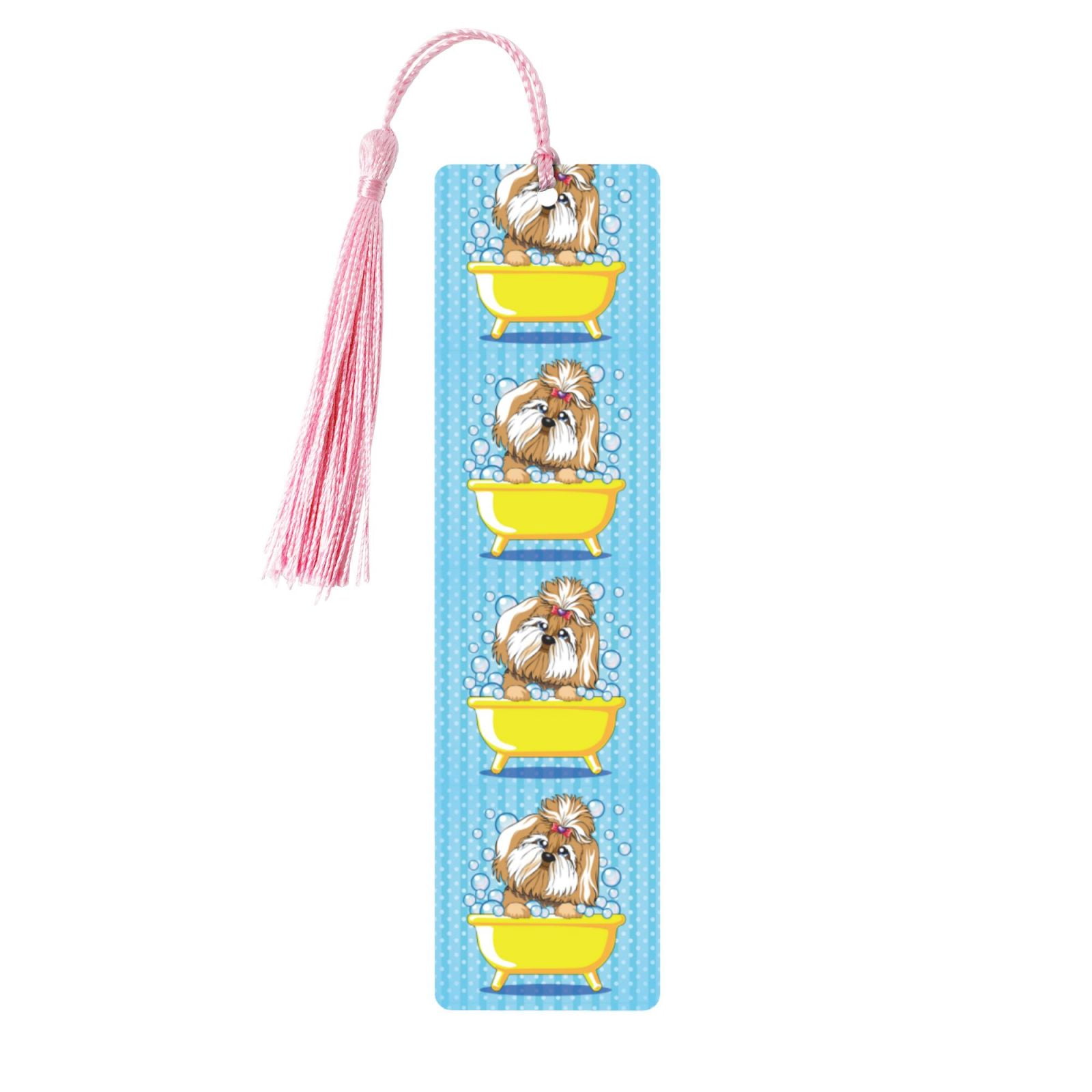 Kdxio Dog Takes a Bath in the Bathtub Print Metal Tassel Bookmarks ...