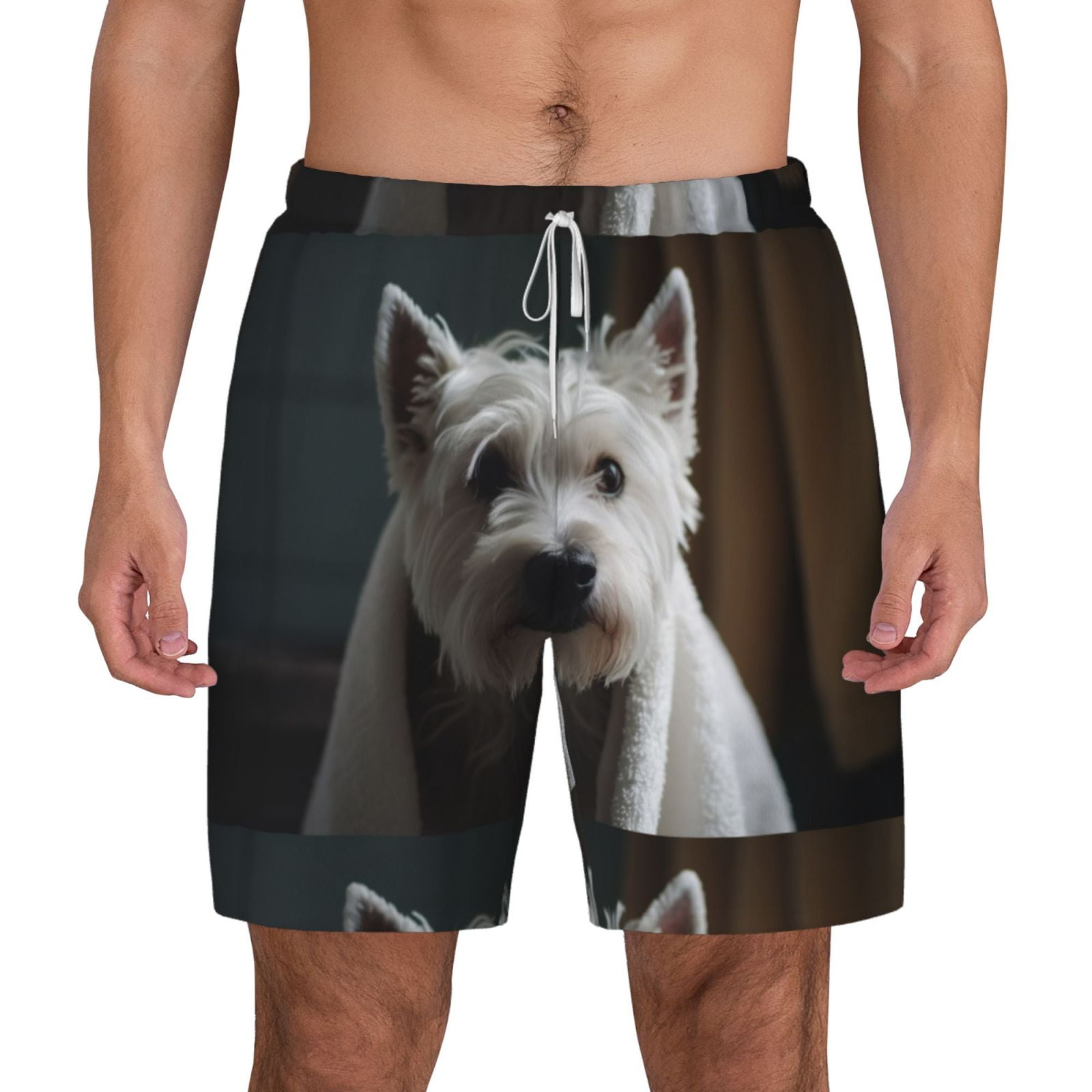Kdxio Dog Wrapped In Towel 1 Print Men'S Swim Trunks With Compression ...