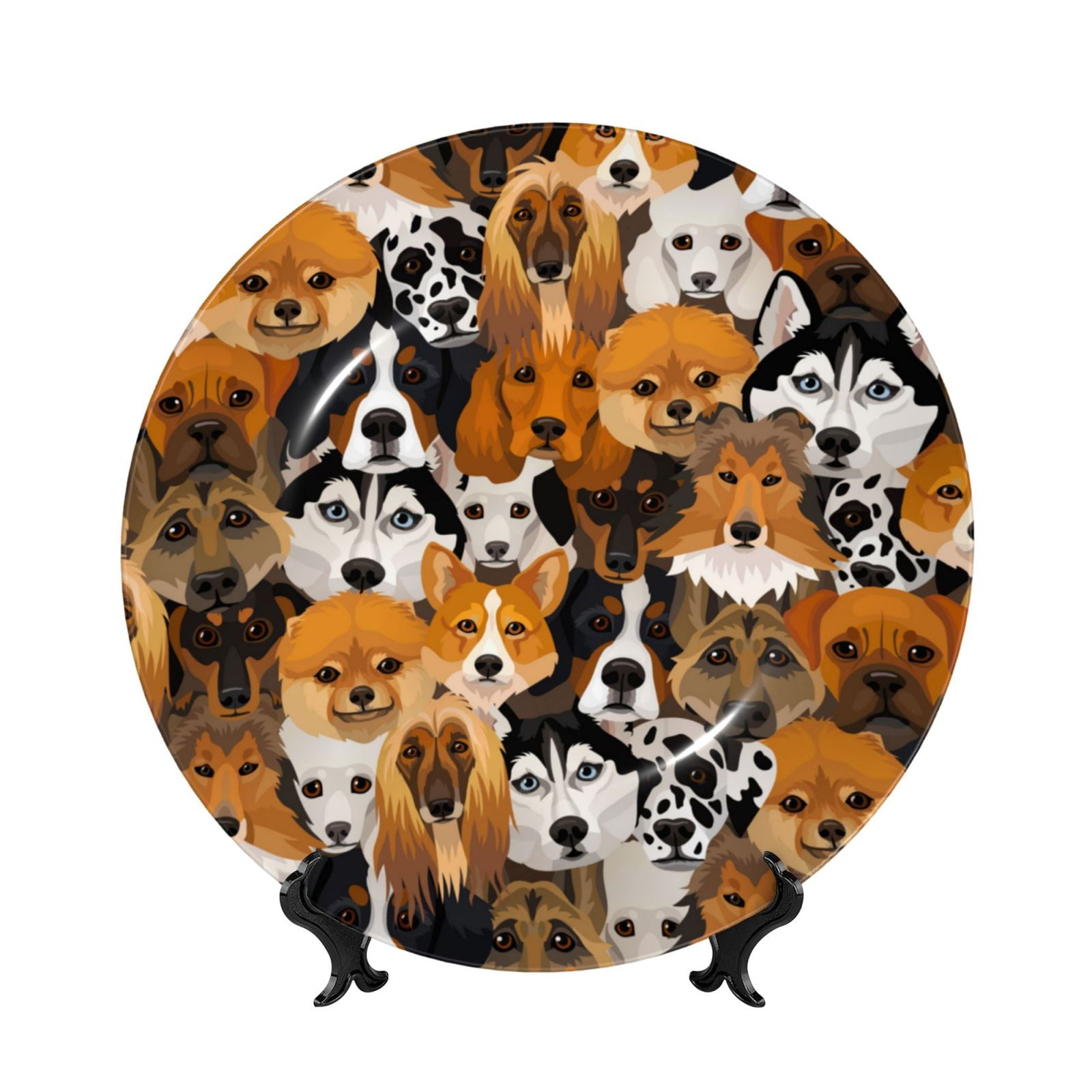 Kdxio Dogs Different Breeds Bone China Decorative Plate Ceramic ...