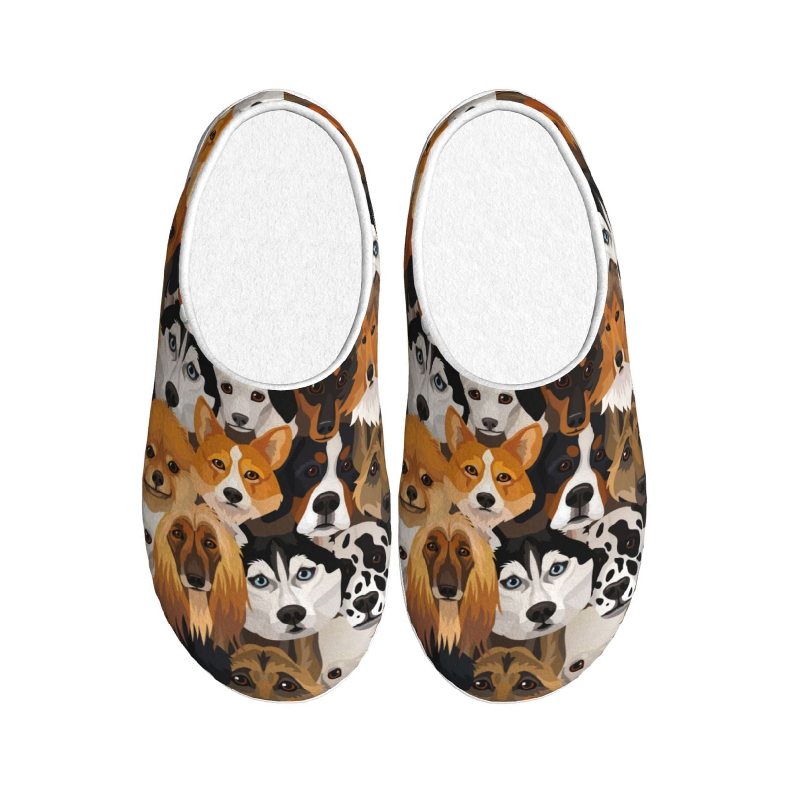 Kdxio Dogs Different Breeds Women's Men's Slippers Plush Slip-On House ...