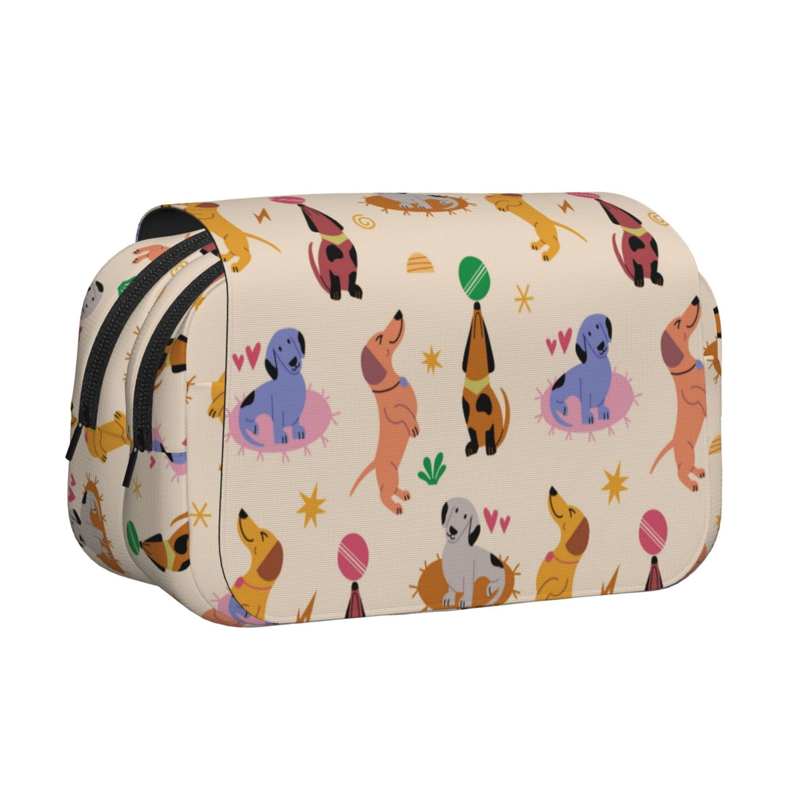 Kdxio Dogs In Different Poses for Double Compartment Pen Case Oxford ...