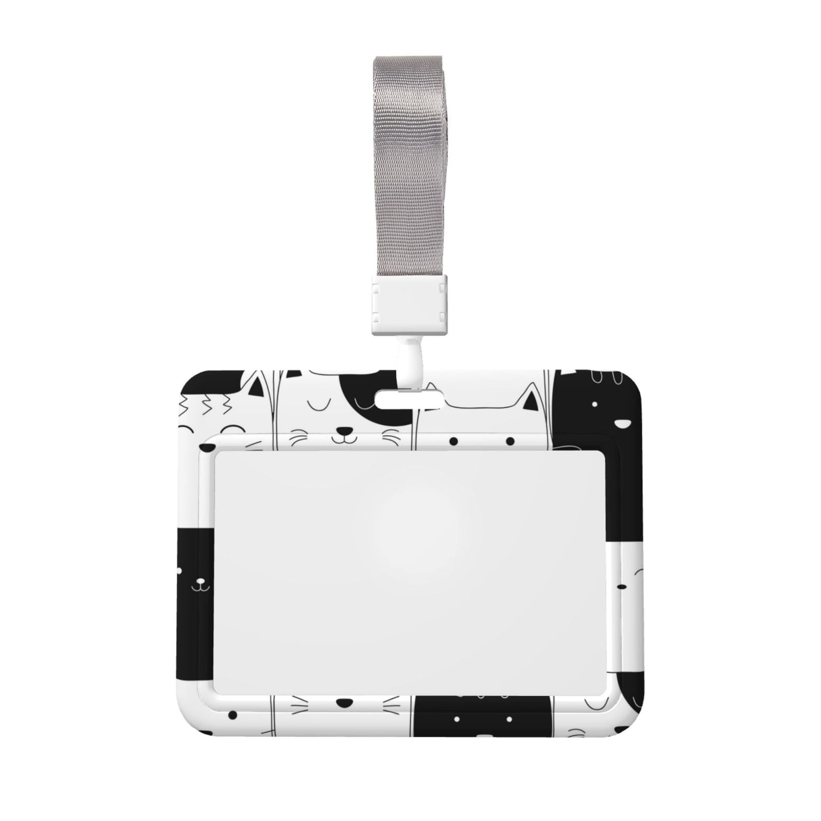 Kdxio Doodle Cute Cat Card Badge Holder Work Badge Sleeve for Office ...