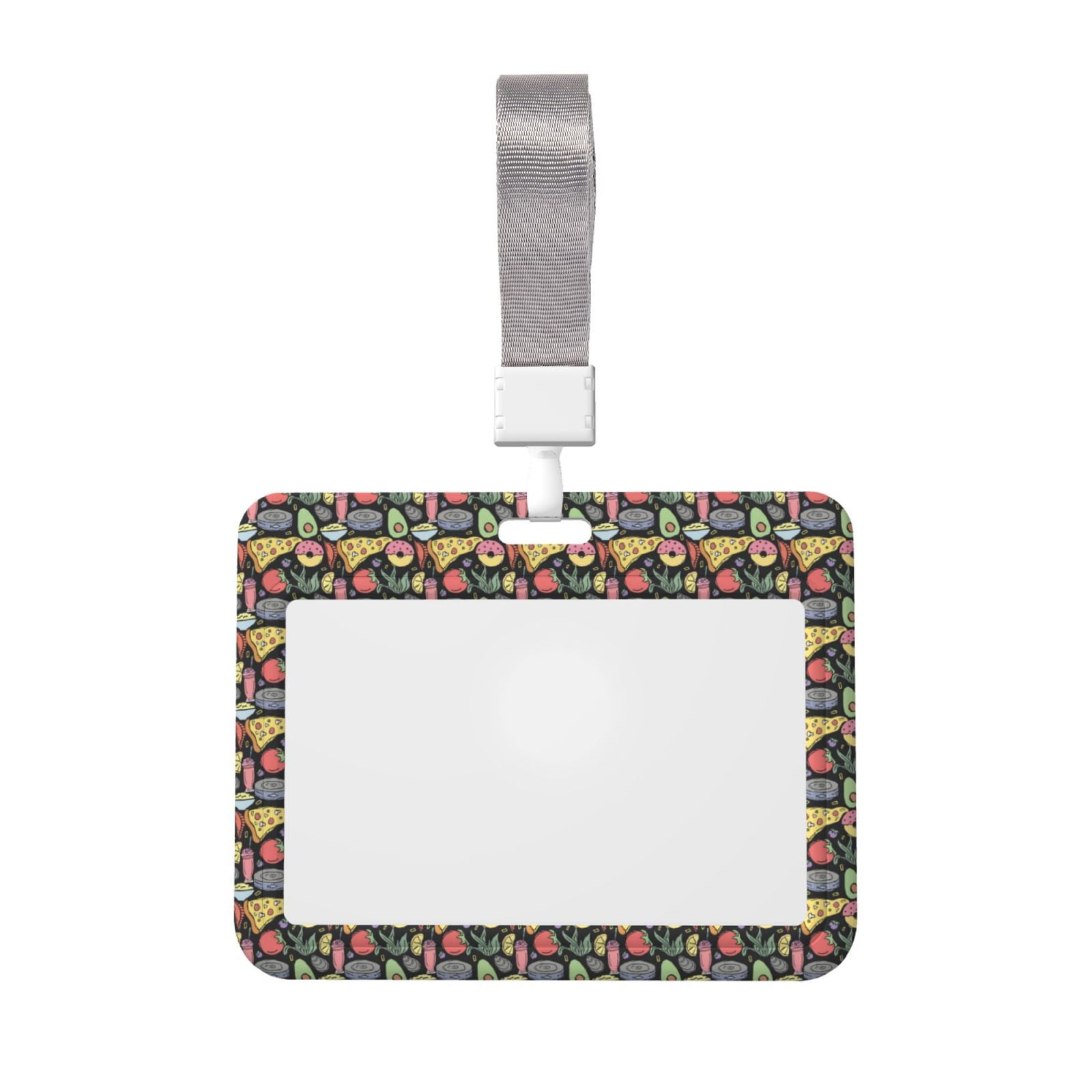 Kdxio Doodle Food Card Badge Holder Work Badge Sleeve for Office ...