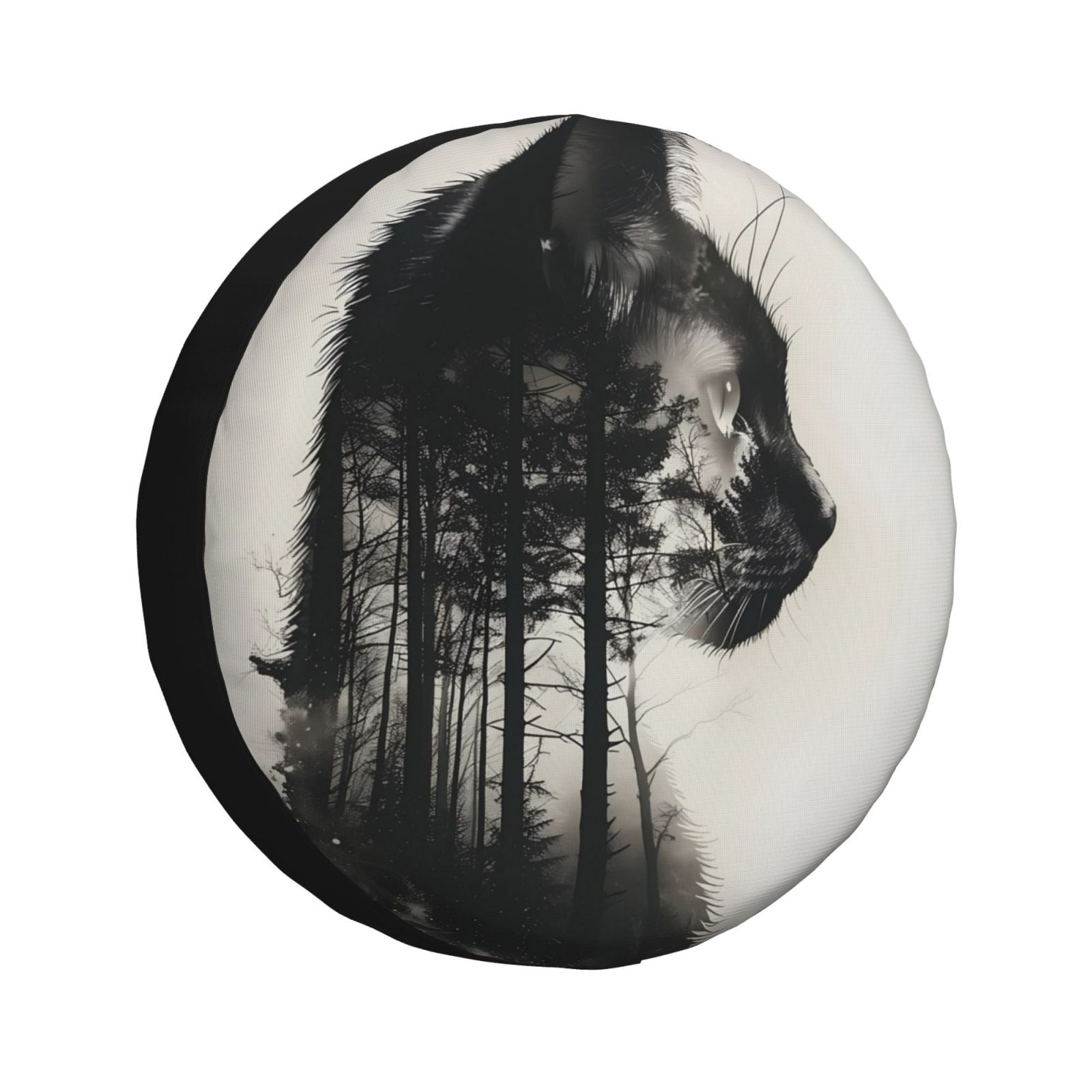 Kdxio Double Exposure Cat Forest for Tire Cover Wheel Protectors Tyre ...