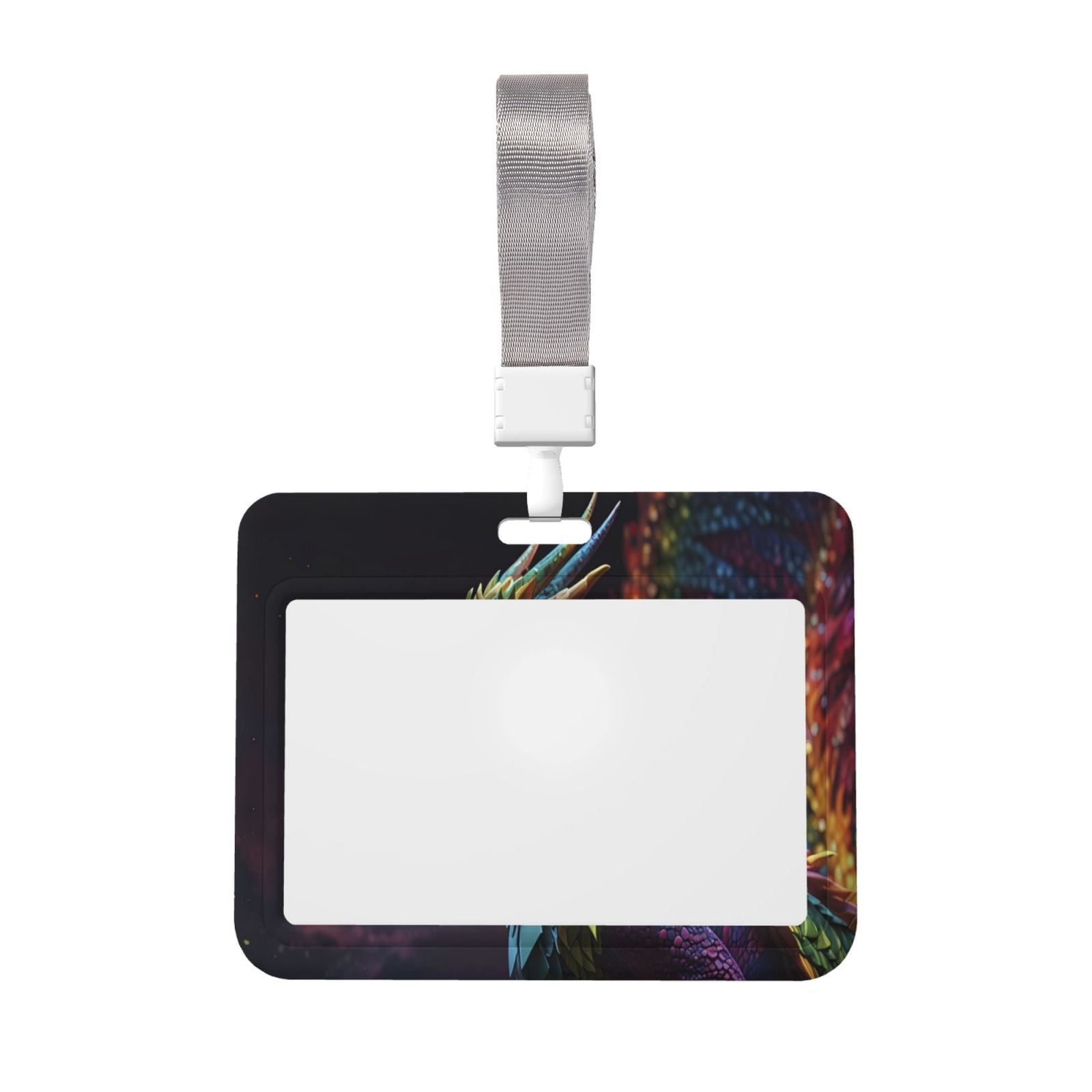 Kdxio Dragon with Colorful Tail Card Badge Holder Work Badge Sleeve for ...