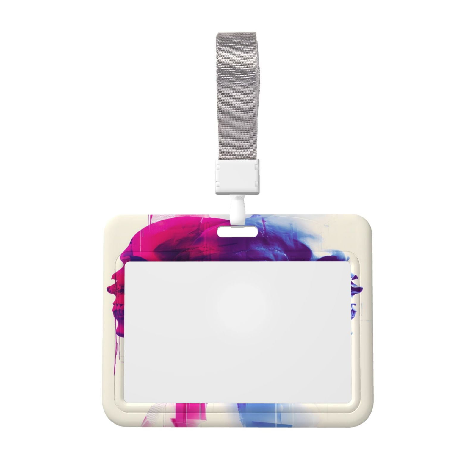 Kdxio Dual Skulls Colorful Fusion Card Badge Holder Work Badge Sleeve ...