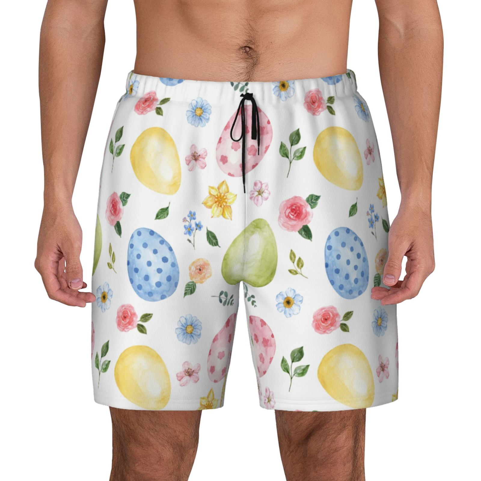 Kdxio Easter Egg3 Print Men'S Swim Trunks With Compression Liner 7 Inch ...