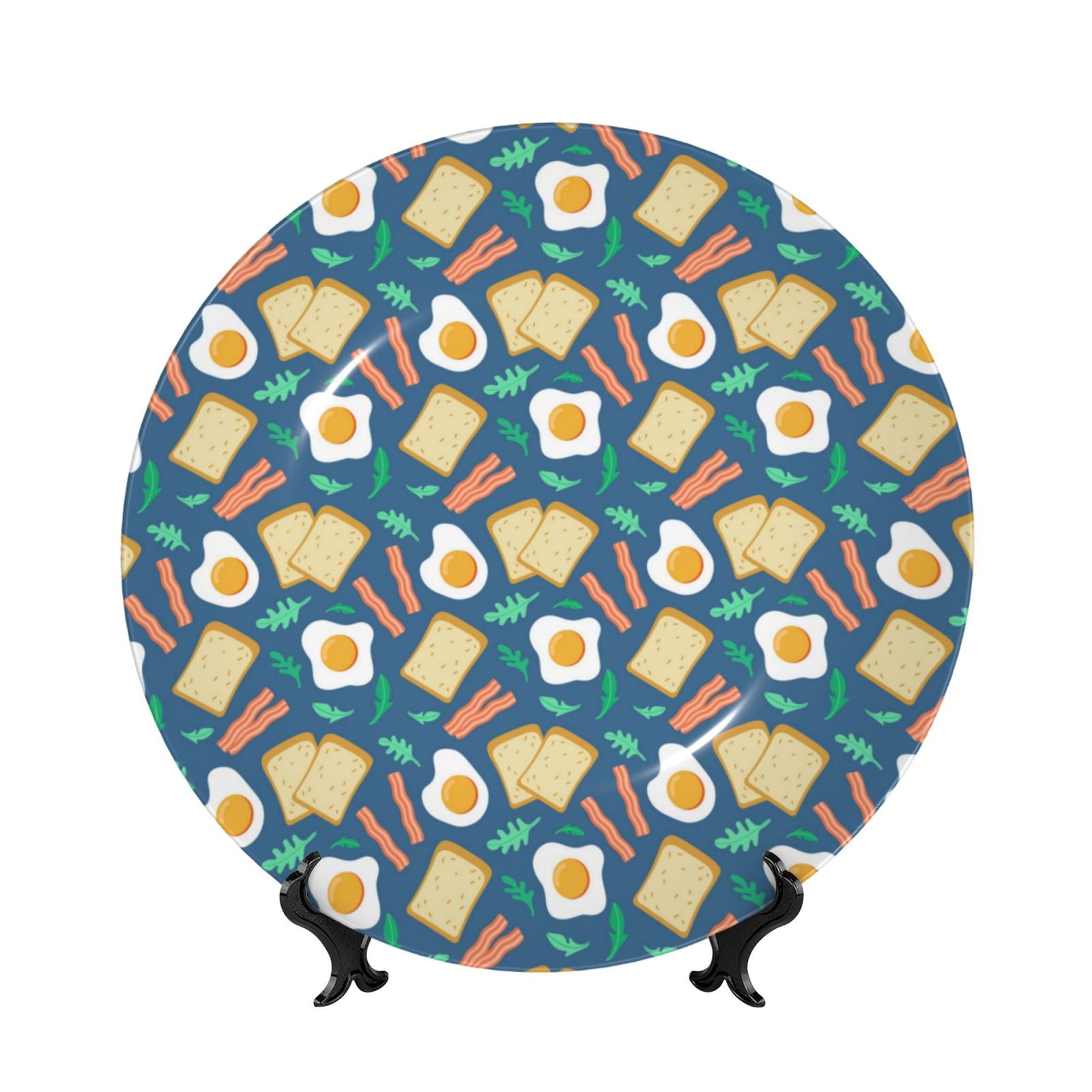 Kdxio Eggs Toast Bacon And Arugula Bone China Decorative Plate Ceramic ...