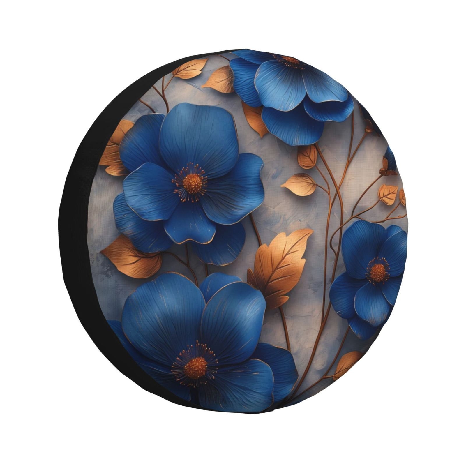 Kdxio Elegant Blue Gold Blooms for Tire Cover Wheel Protectors Tyre ...