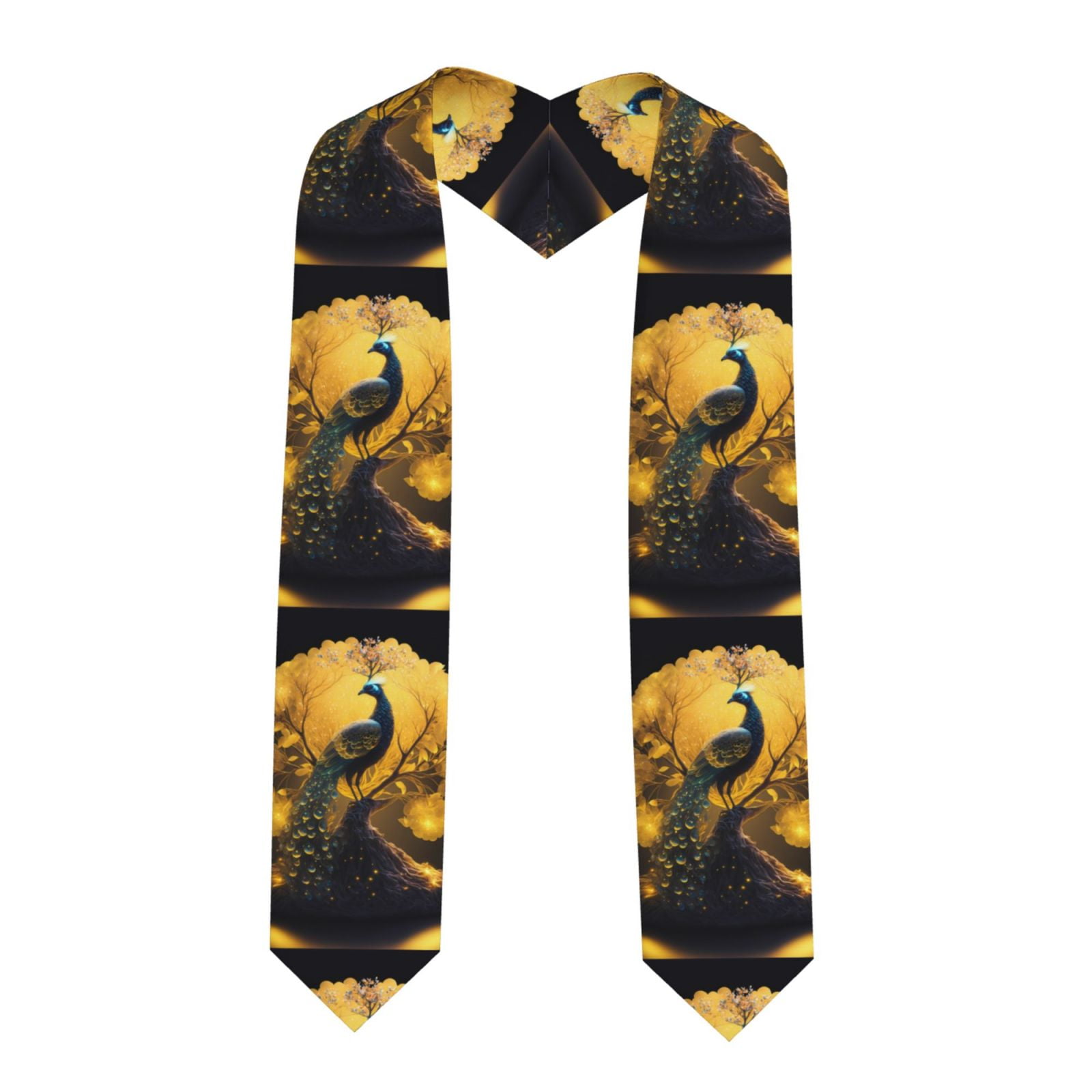 Kdxio Elegant Gold Leaf Peacock Graduation Stole Class, Graduation Sash ...