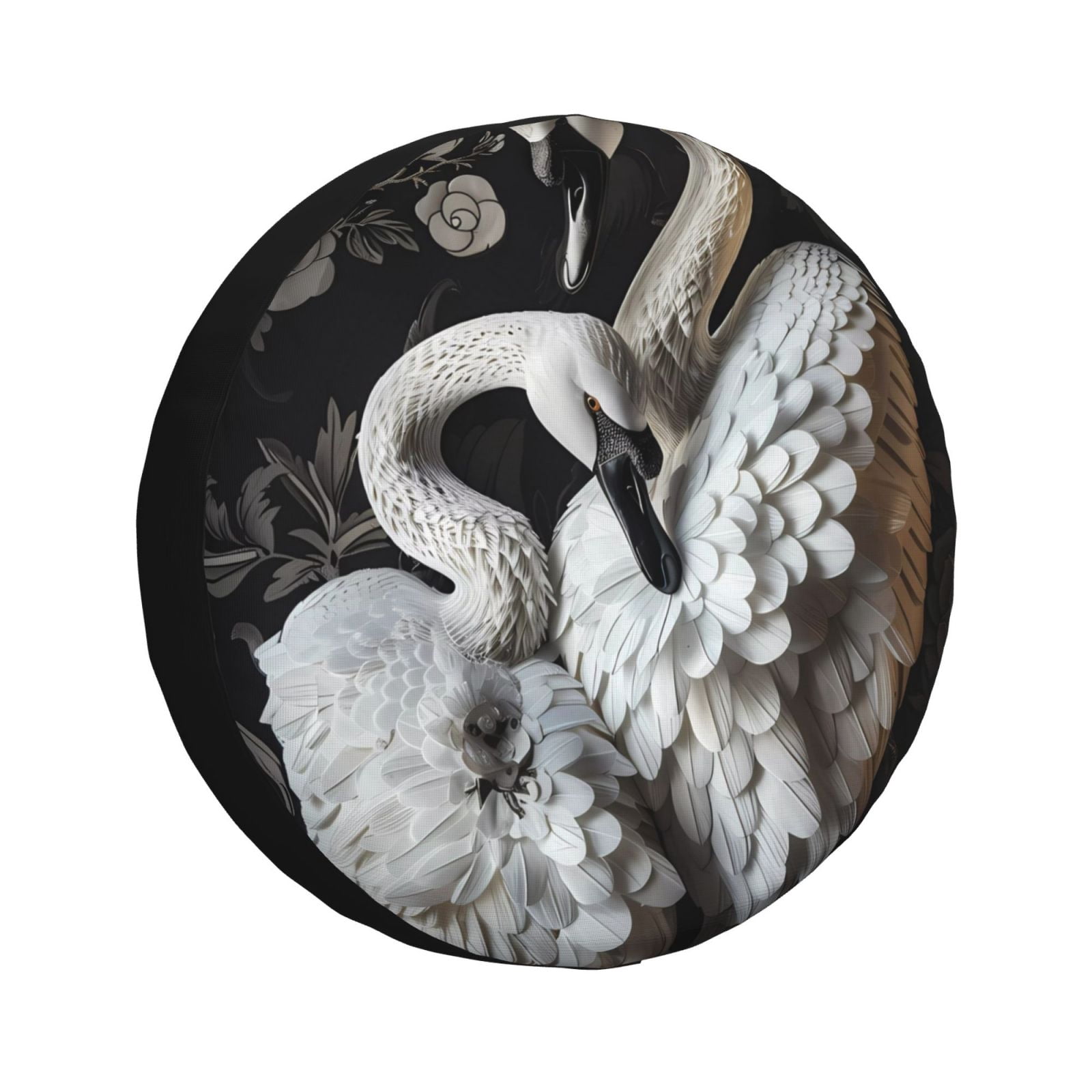 Kdxio Elegant Swans Black Background for Tire Cover Wheel Protectors ...