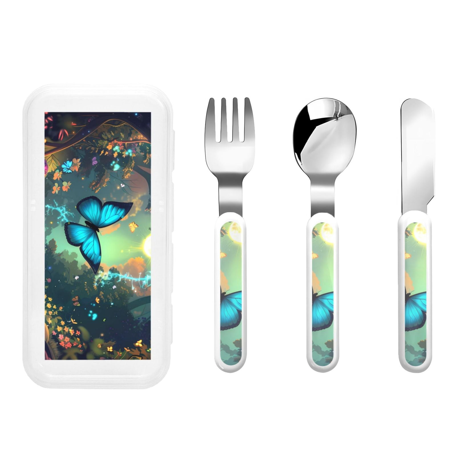 Kdxio Enchanted Forest Butterfly A Toddler Utensils Set - Kids ...
