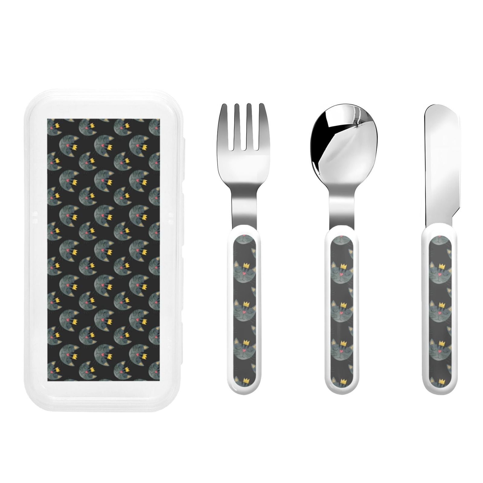 Kdxio Faces Of The Cat Toddler Utensils Set - Kids Silverware Set, Set ...