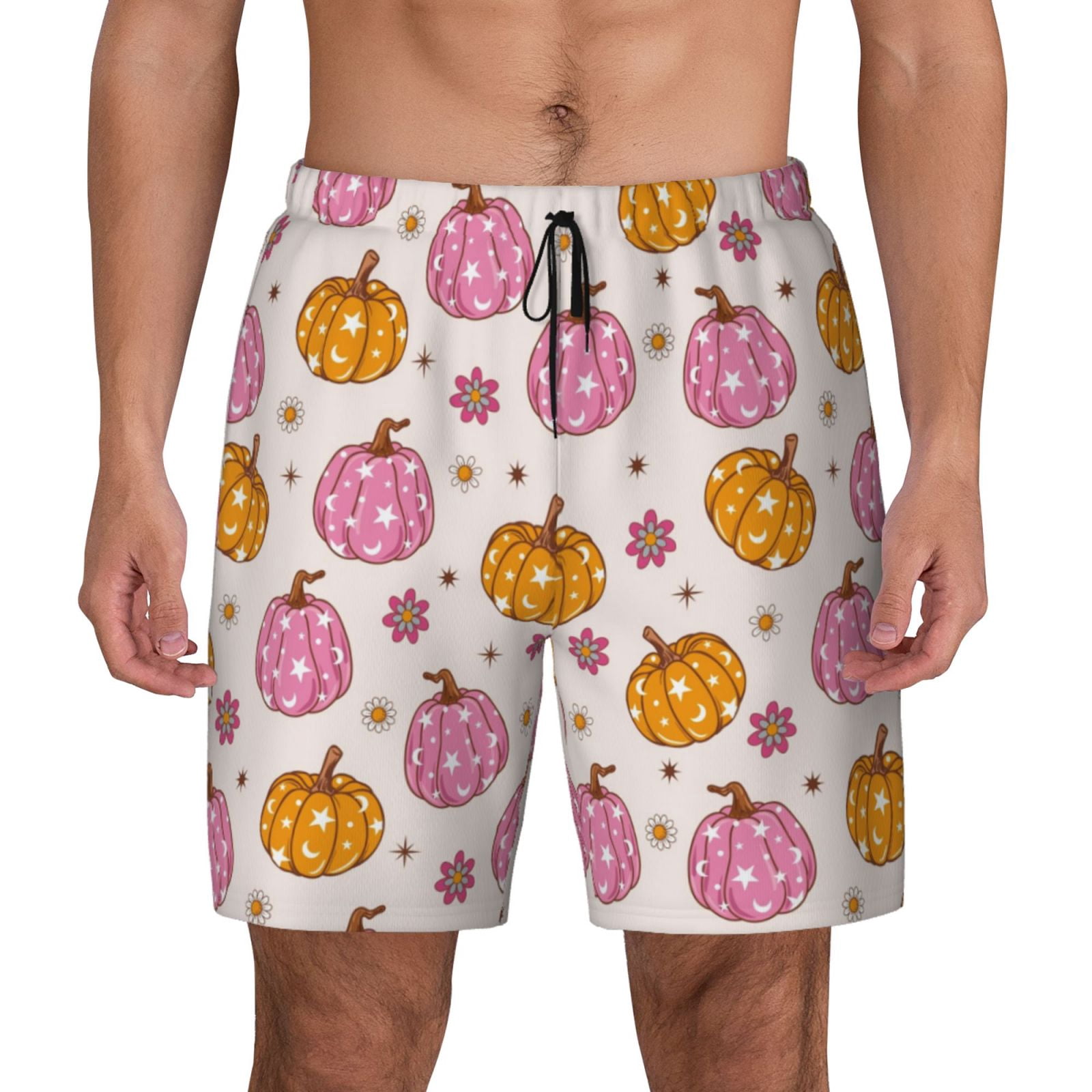 Kdxio Fall 70s Groovy Hippie 1 Print Men's Swim Trunks with Compression ...