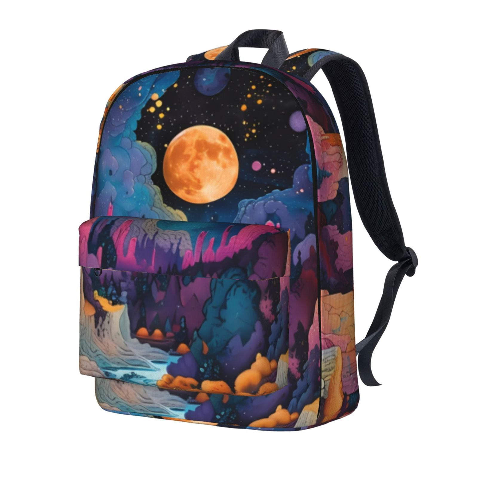 Kdxio Fantasy Cosmic Landscape Print School Backpack Travel Bag for Men ...