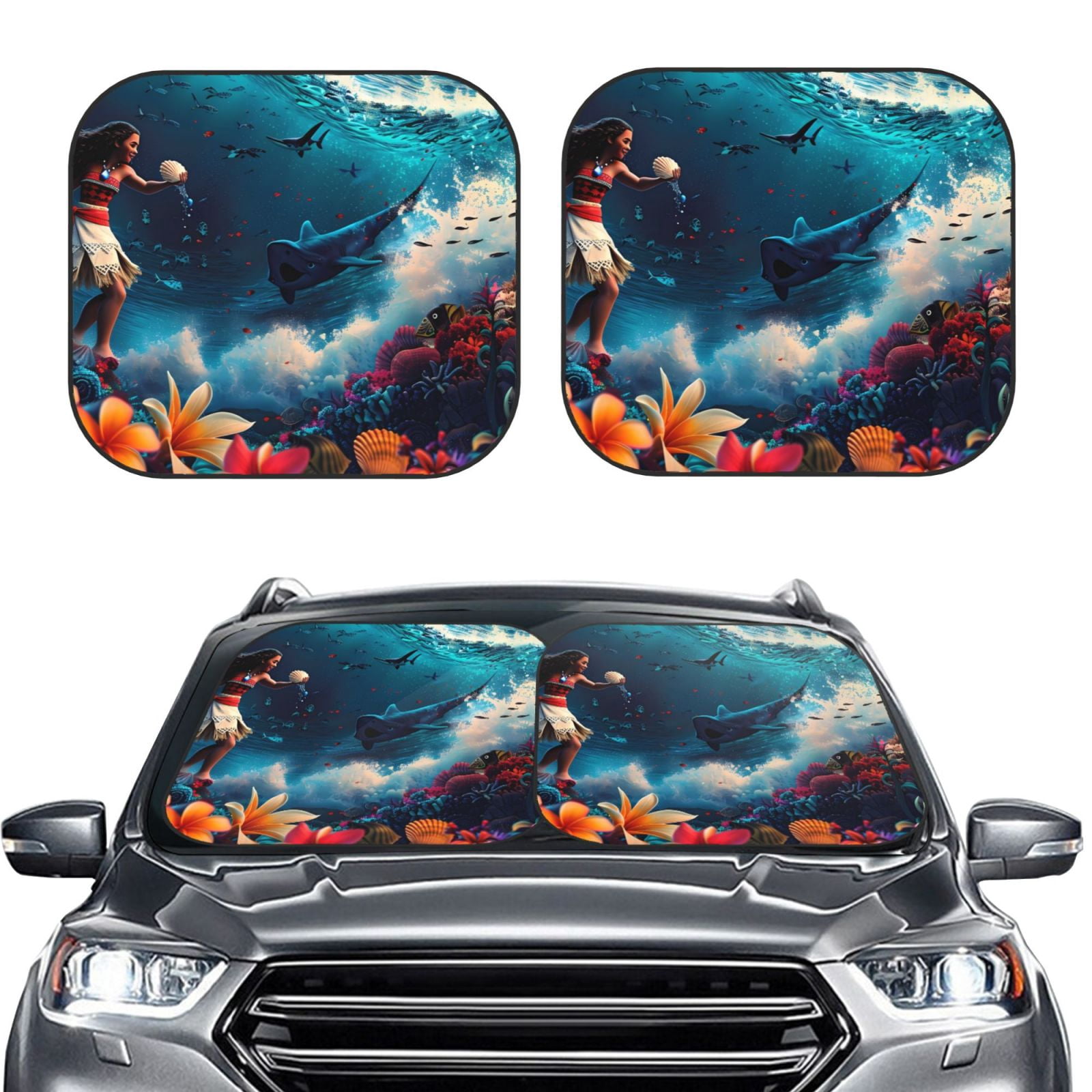 Kdxio Fantasy Underwater Adventure Print 2-Piece Sun Shade Front ...