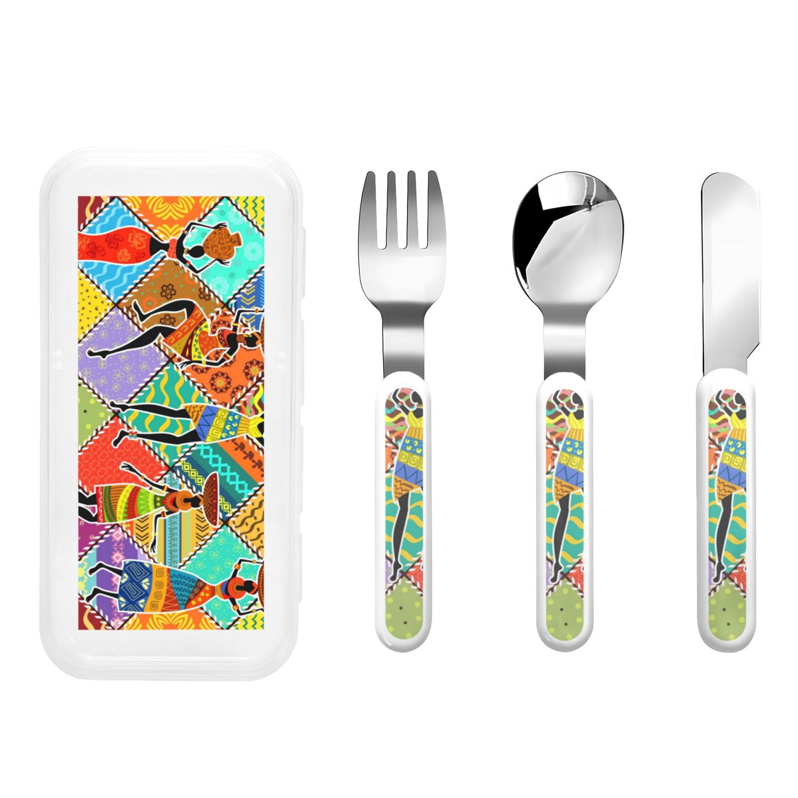Kdxio Fashion Tatreez Toddler Utensils Set - Kids Silverware Set, Set ...