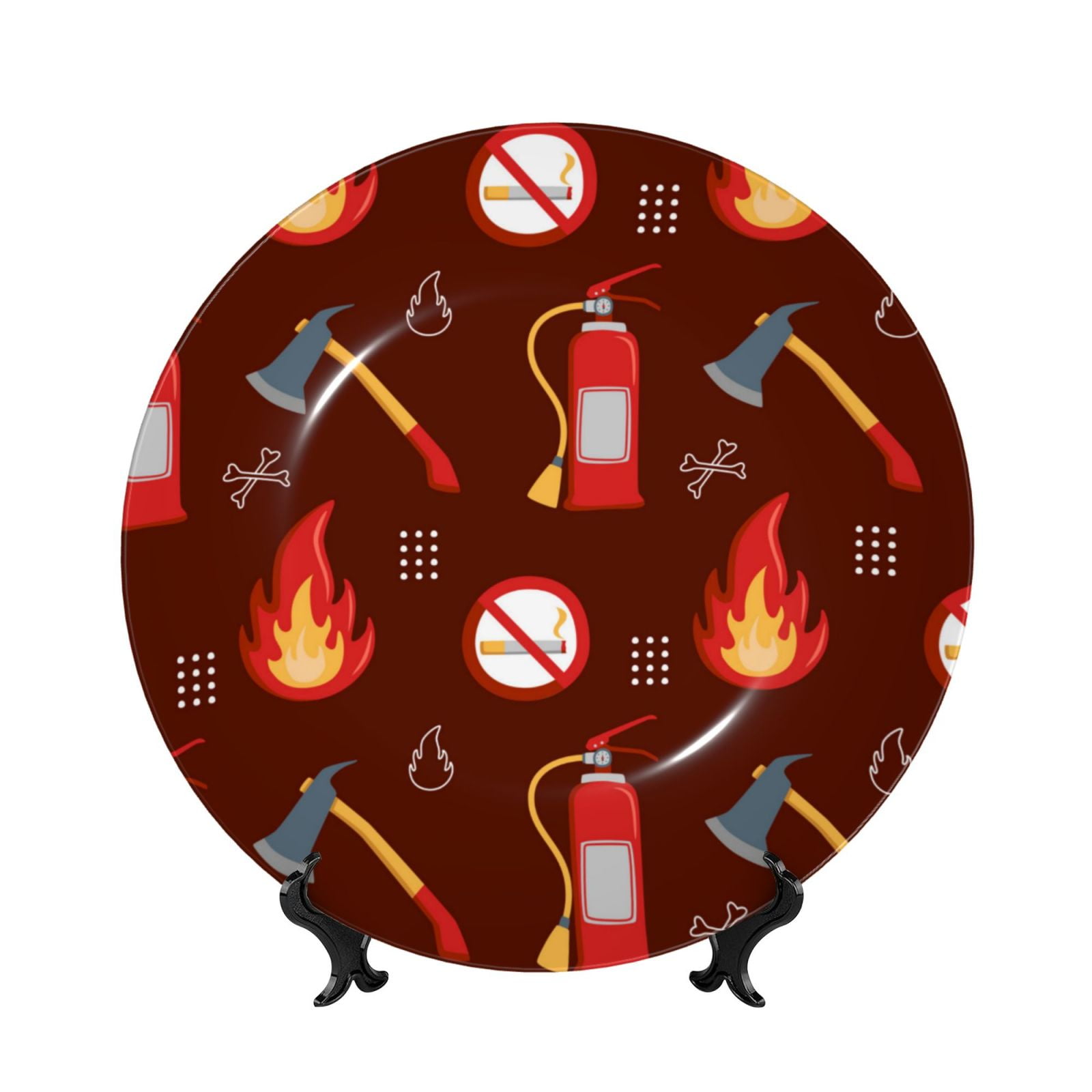 Kdxio Fire Extinguisher Bone China Decorative Plate Ceramic Decorative ...