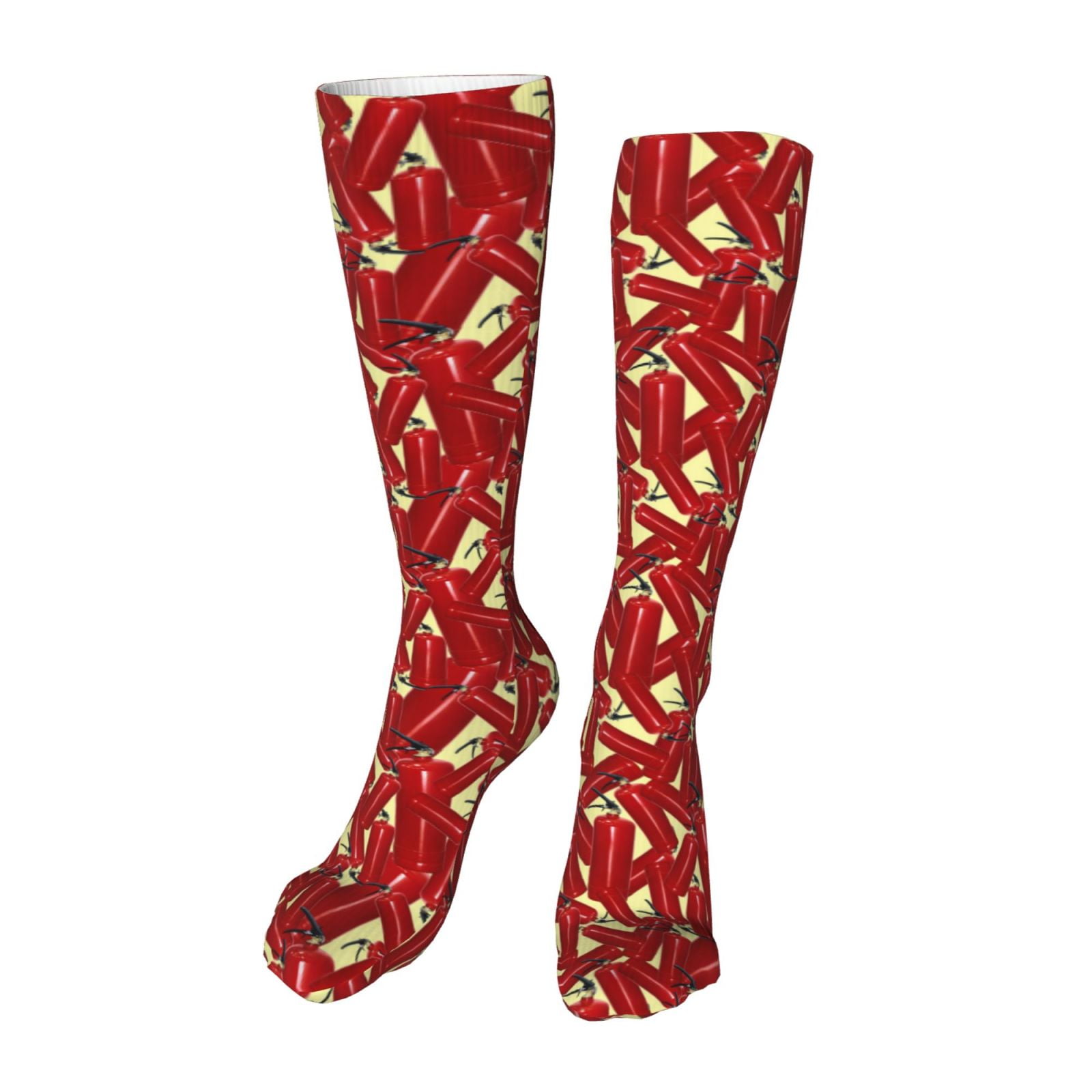 Kdxio Fire Extinguisher Funny Silky Novelty Funky Long Knee High Socks ...