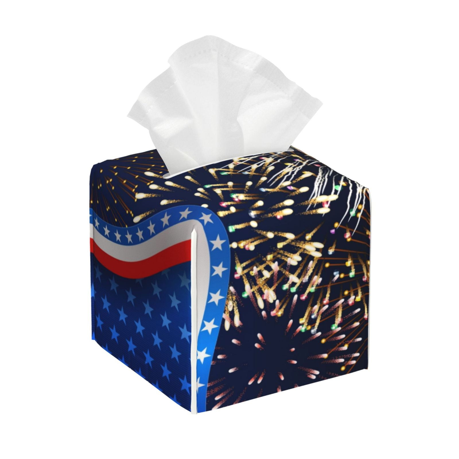Kdxio Fireworks Print Tissue Box Cover,Square Decorative PU Leather ...