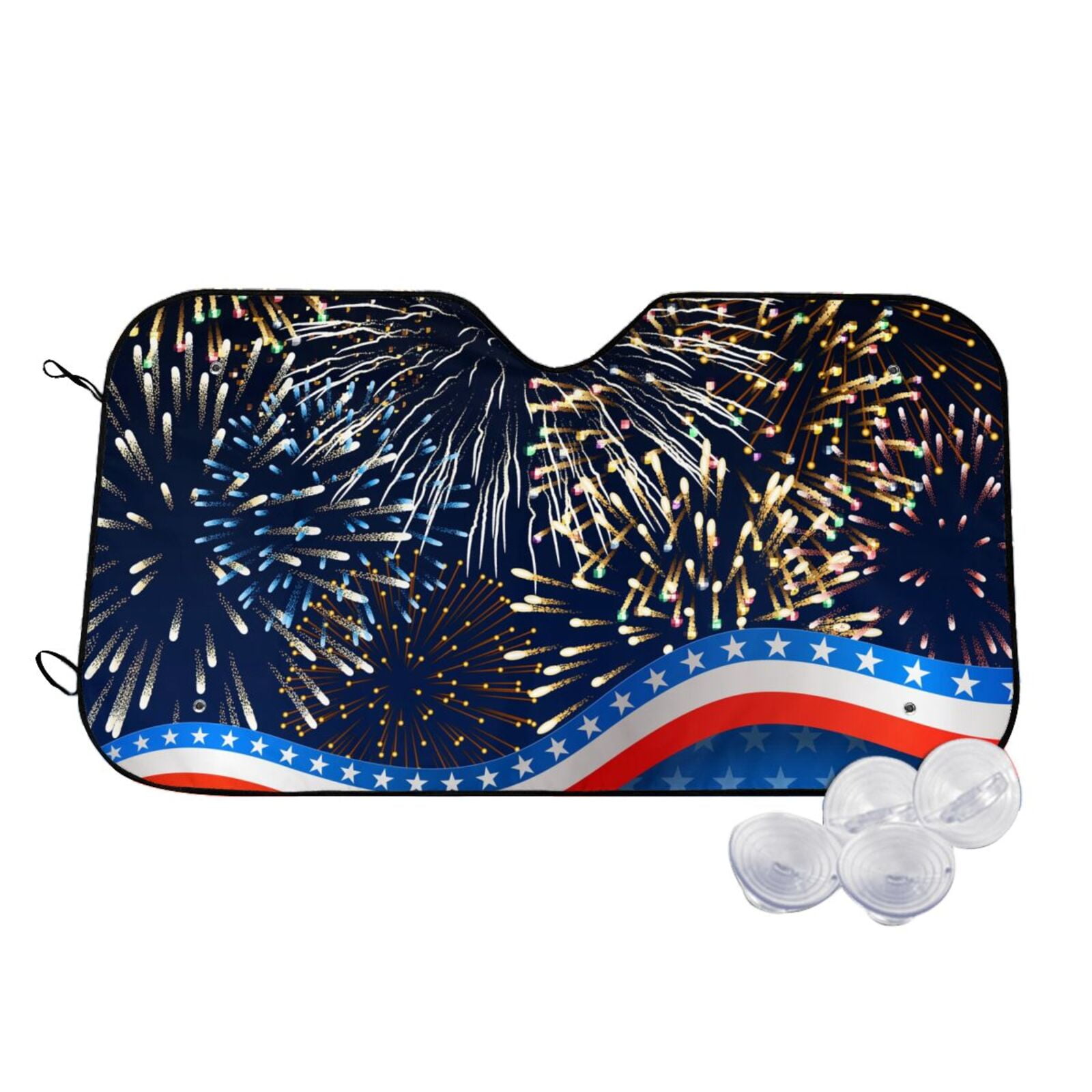 Kdxio Fireworks Print Windshield Sun Shade,UV Rays and Sun Heat ...