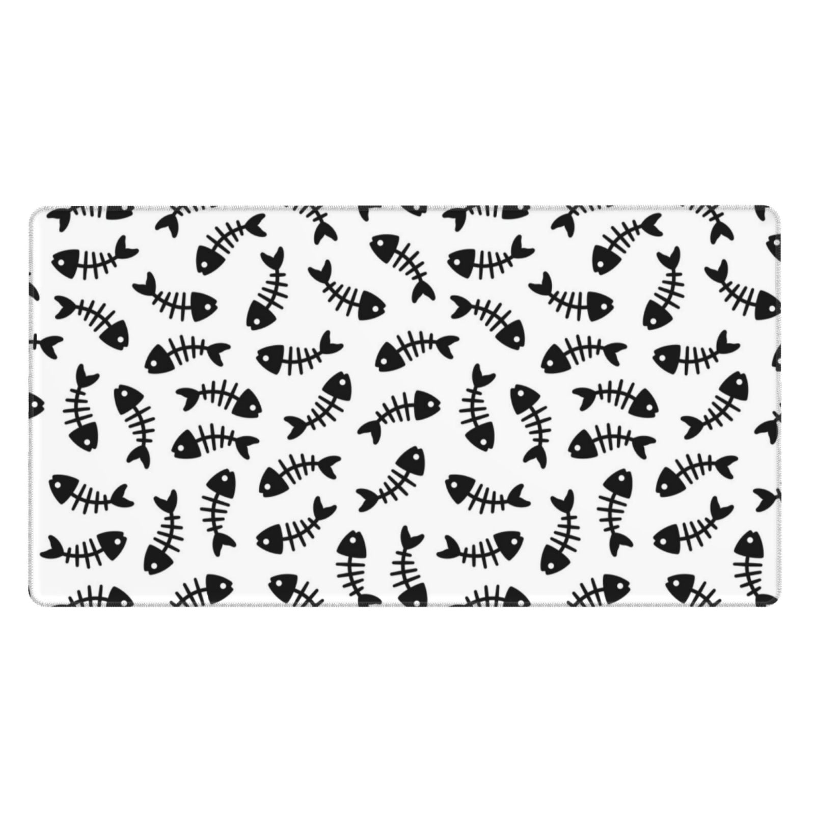 Kdxio Fish Bone Print Large Gaming Mouse Pad,Non-Slip Base,Water Resist ...