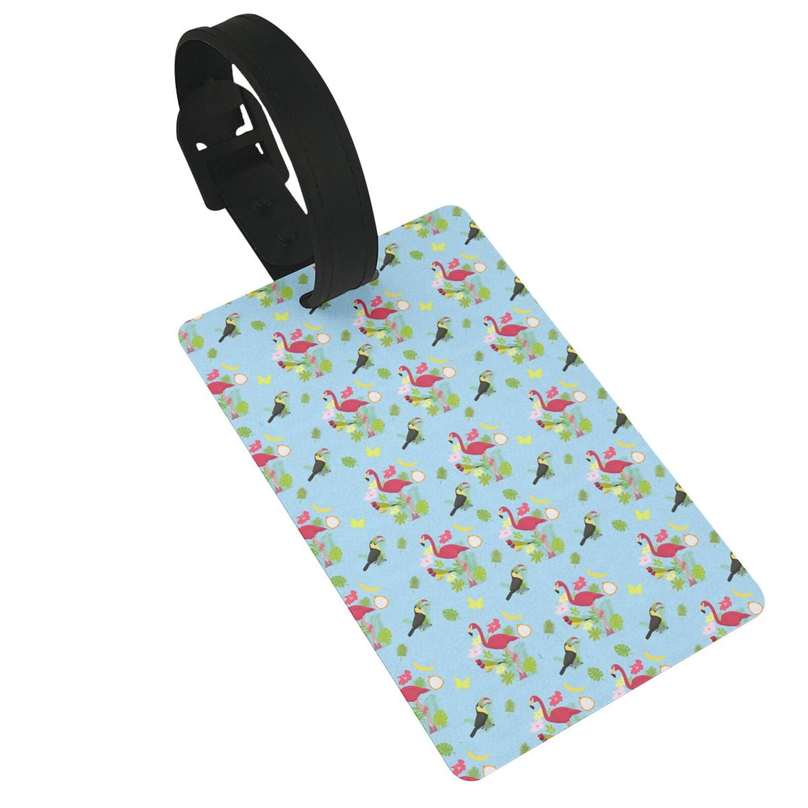 Kdxio Flamingos And Tropical Plants Luggage Tags Privacy Cover ID Label ...