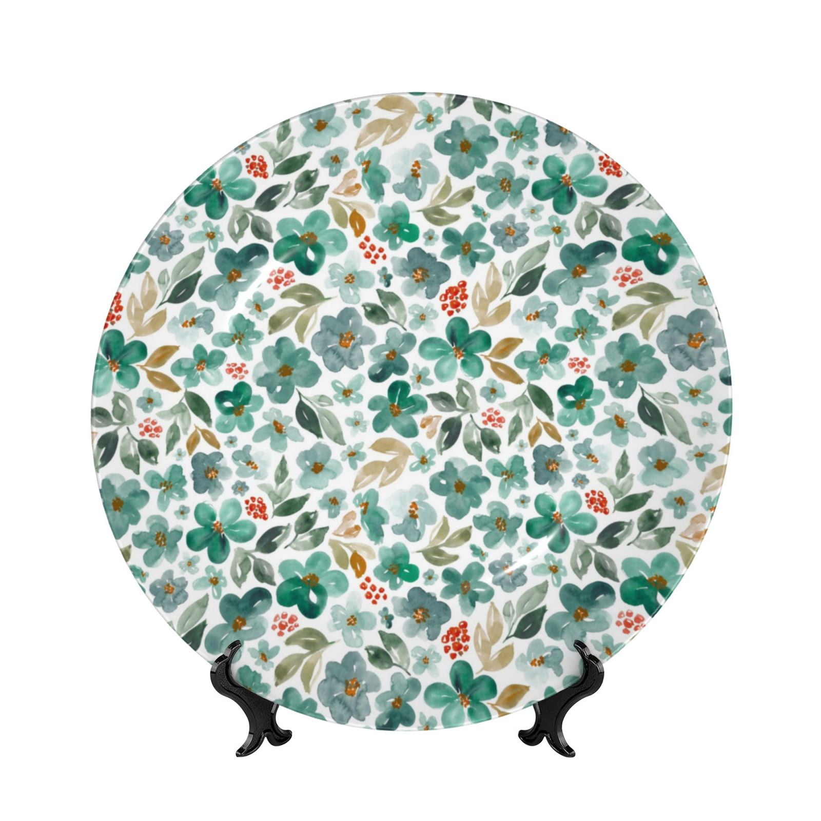 Kdxio Floral In Teal Bone China Decorative Plate Ceramic Decorative ...