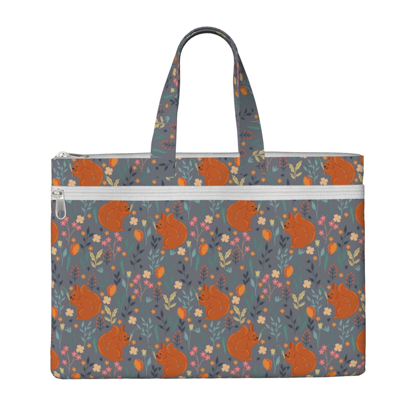 Kdxio Floral Squirrel File Tote Document Bag Business Briefcase Bag ...