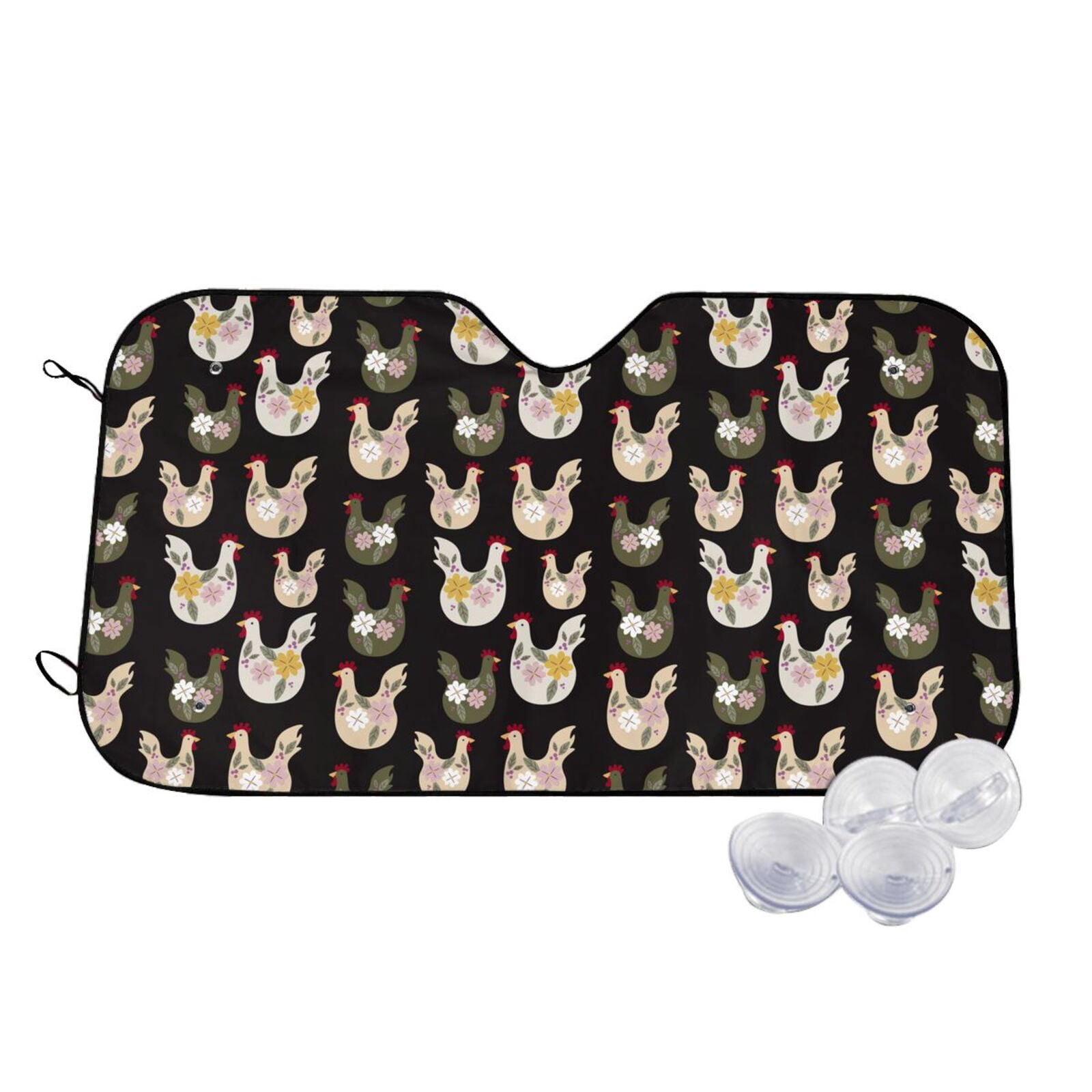 Kdxio Flowe Rooster Print Windshield Sun Shade,UV Rays and Sun Heat ...