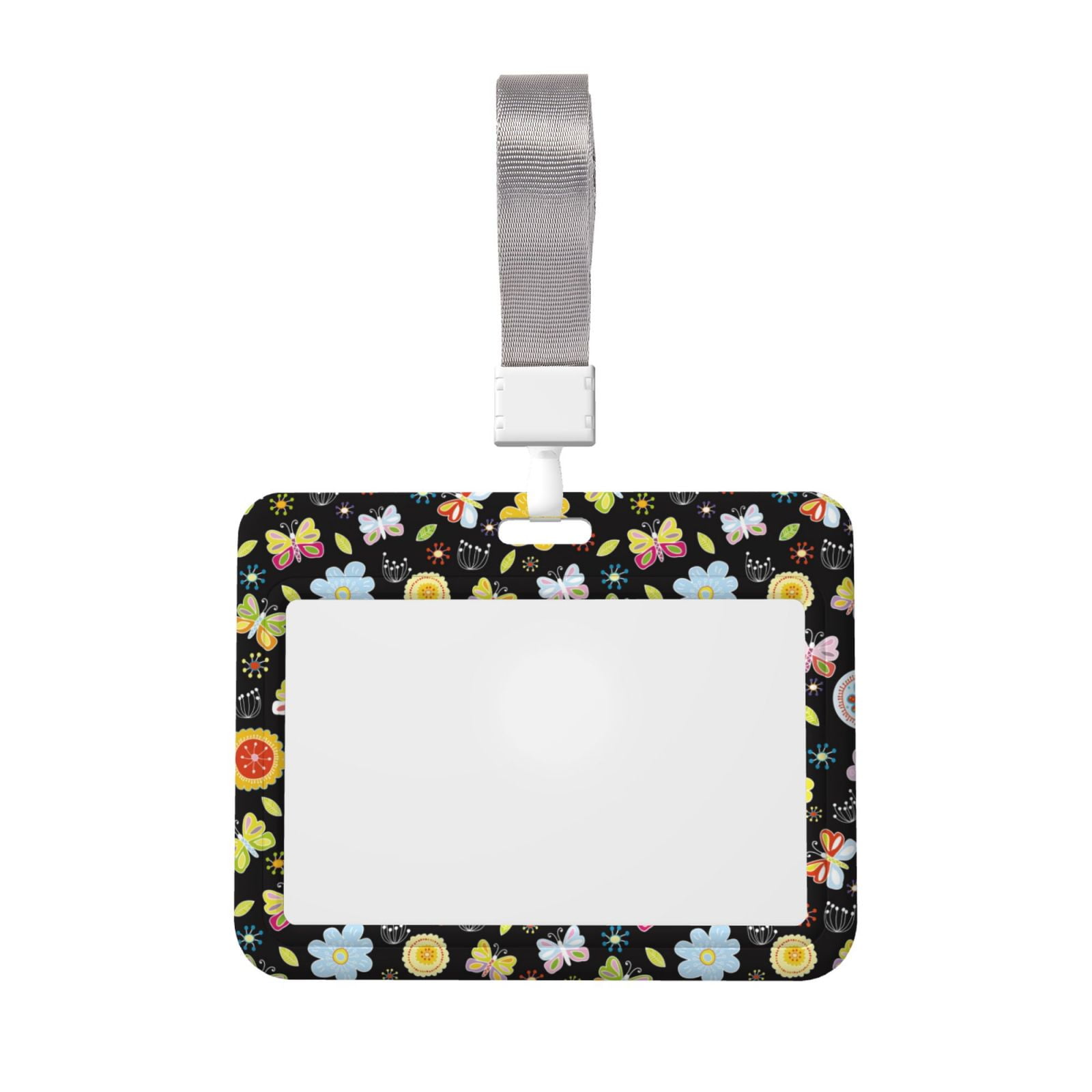Kdxio Flower Butterfly Card Badge Holder Work Badge Sleeve for Office ...