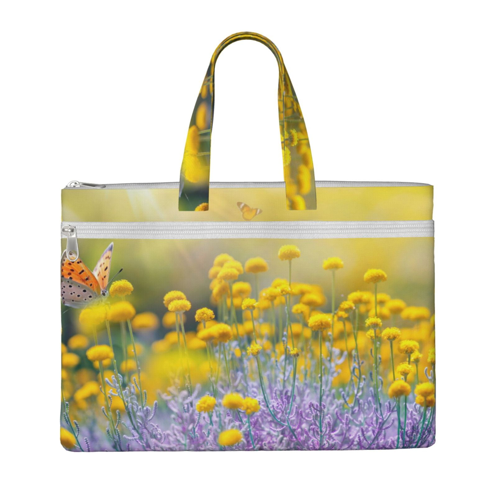 Kdxio Flowers And Butterflies File Tote Document Bag Business Briefcase ...