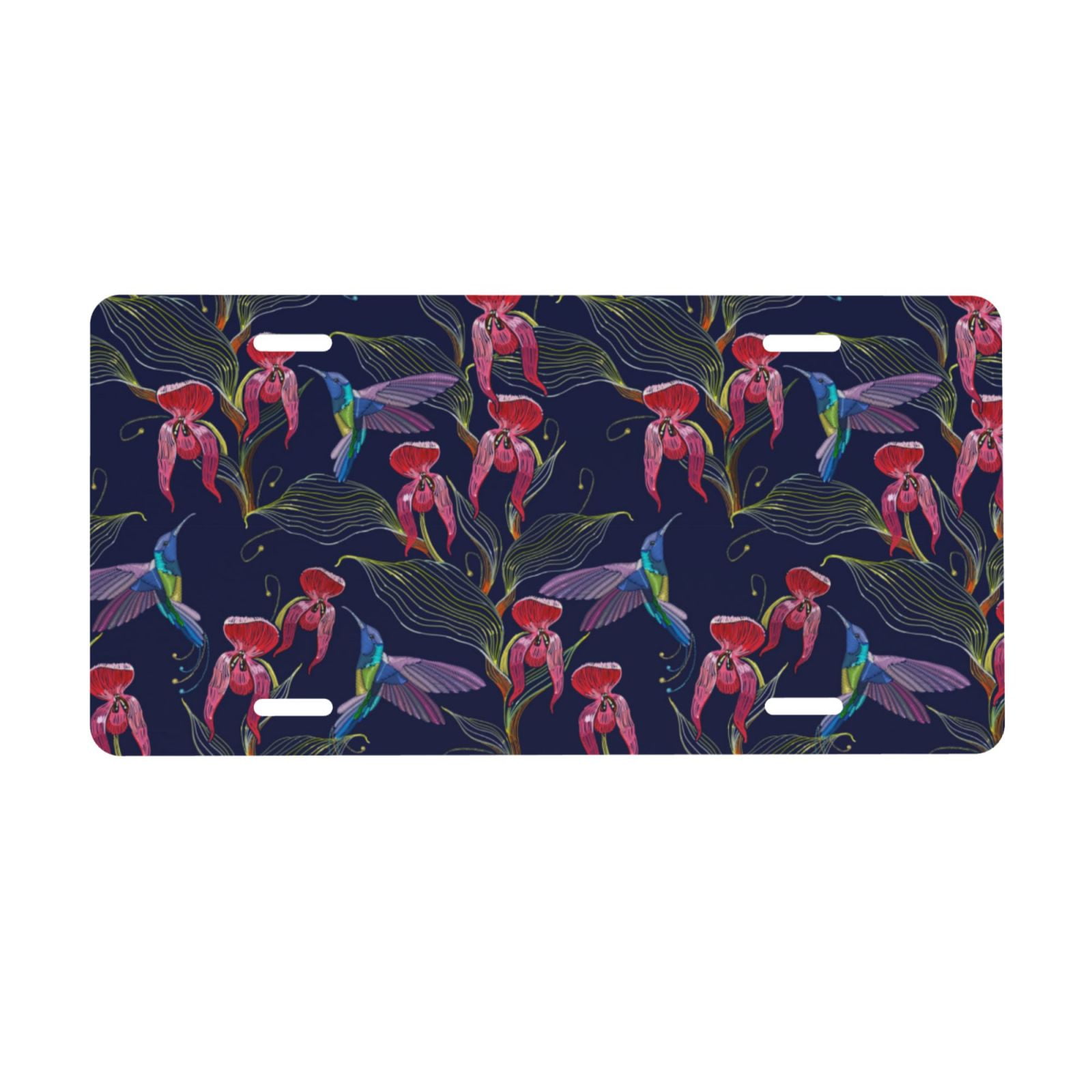Kdxio Flowers And Humming Bird License Plate Car Front License Plate ...