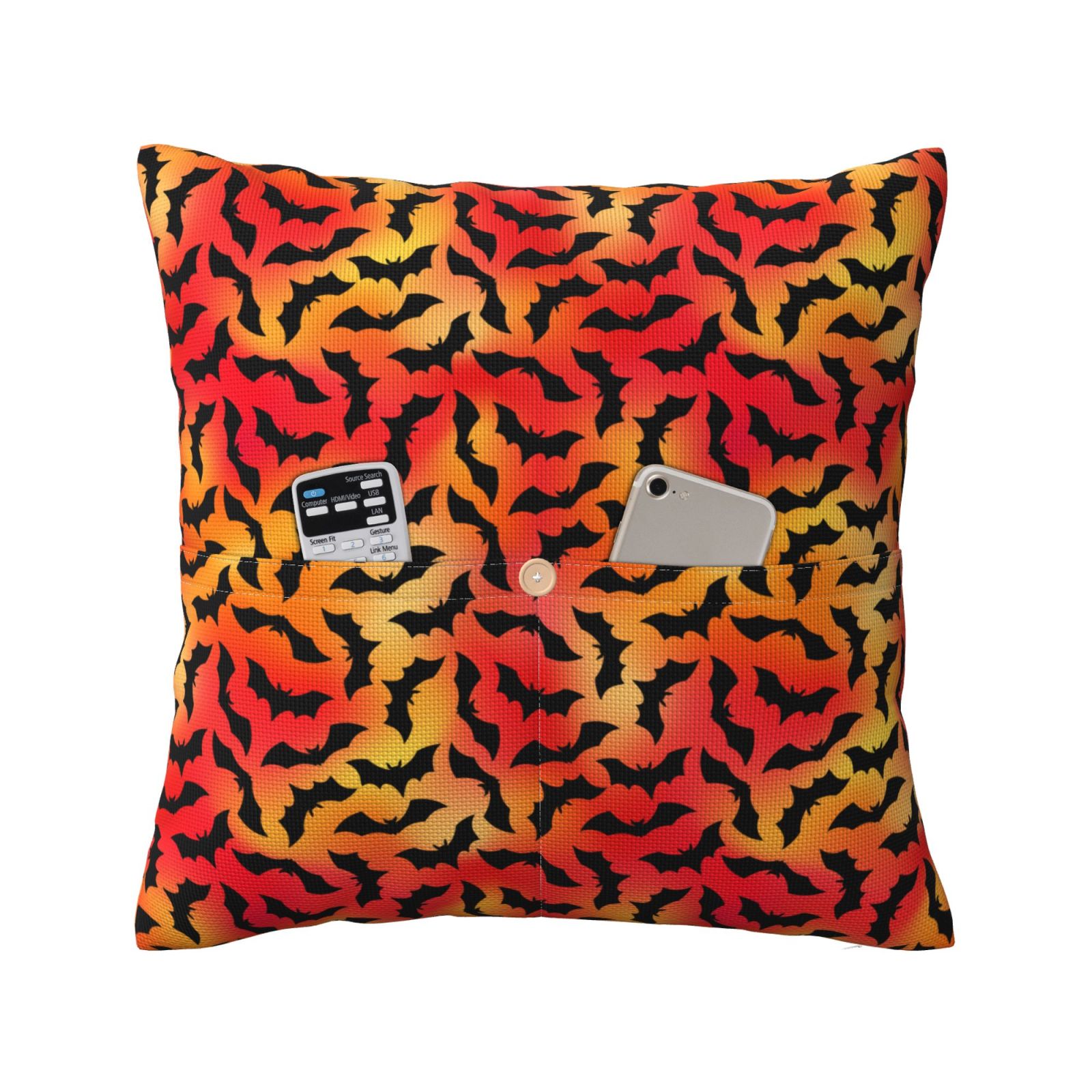 Kdxio Flying Black Bat Linen Throw Pillow Covers Accent Cushion Case ...