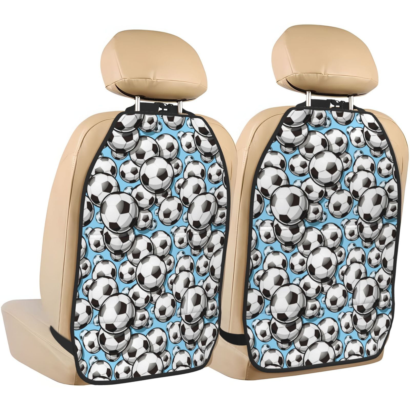 Kdxio Football Soccer Ball Print 2 Pack Car Kick Mat Seat Cover Back ...