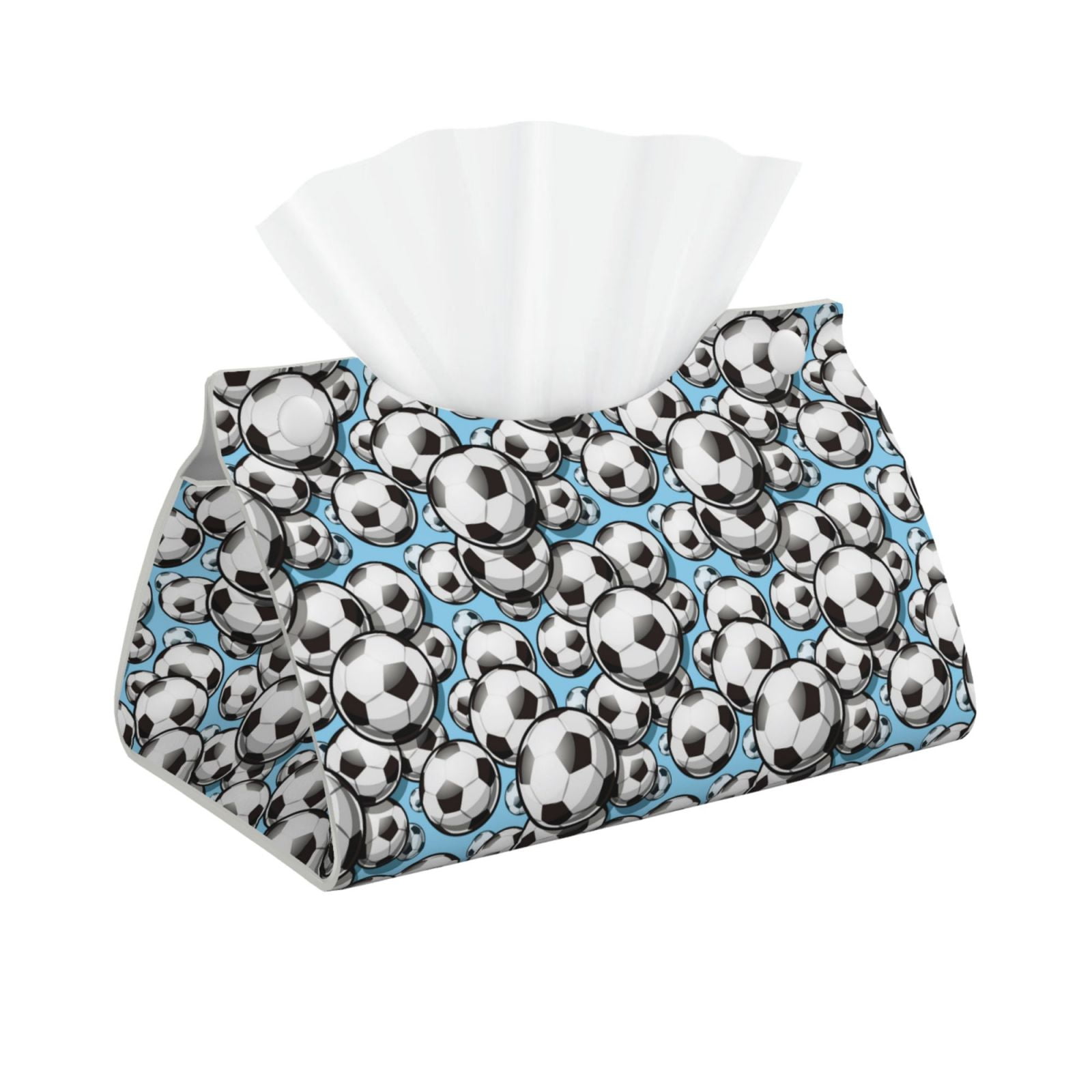Kdxio Football Soccer Ball Print Tissue Box Cover,Modern PU Leather ...