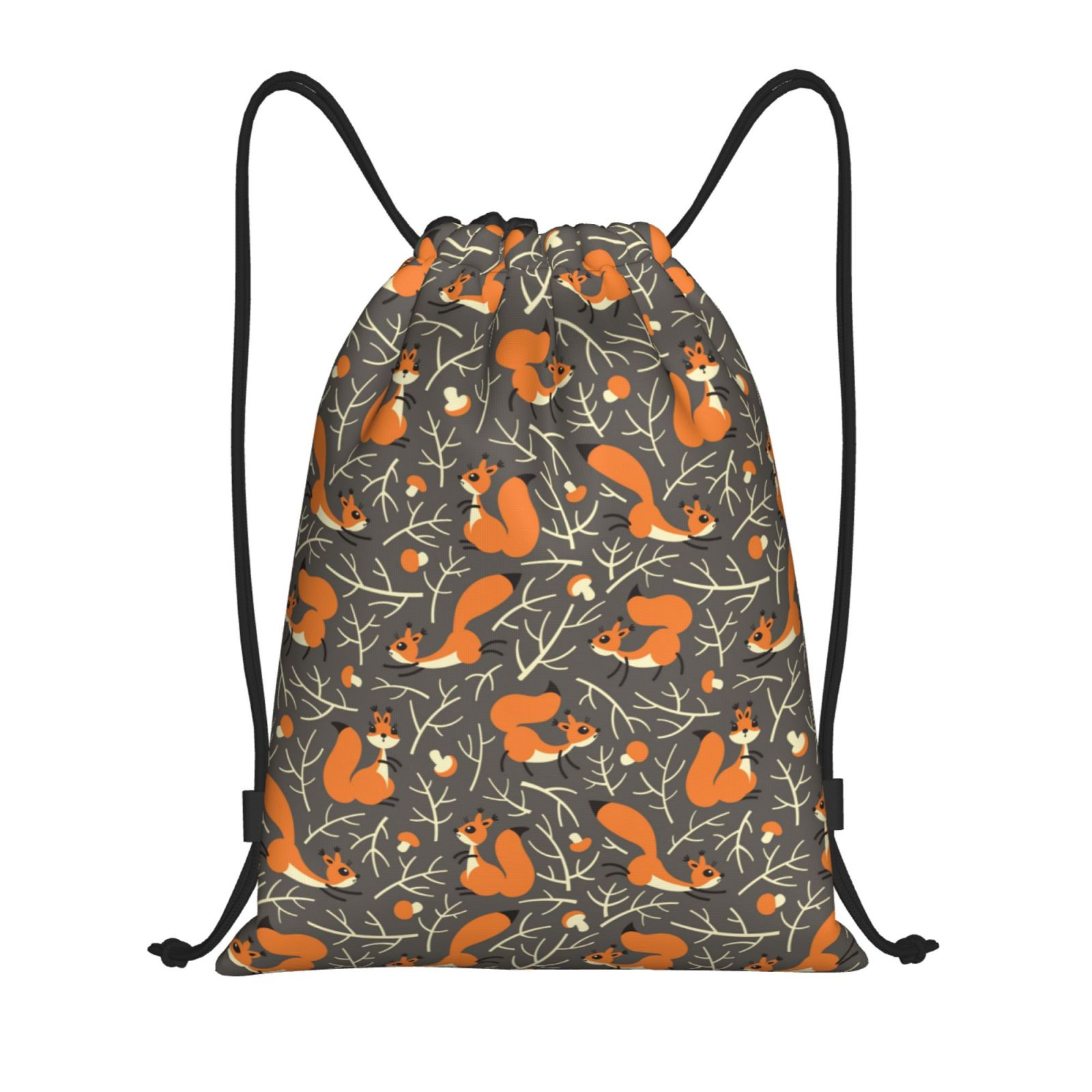 Kdxio Fox And Mushroom Print Drawstring Backpack Bag,Waterproof Draw ...