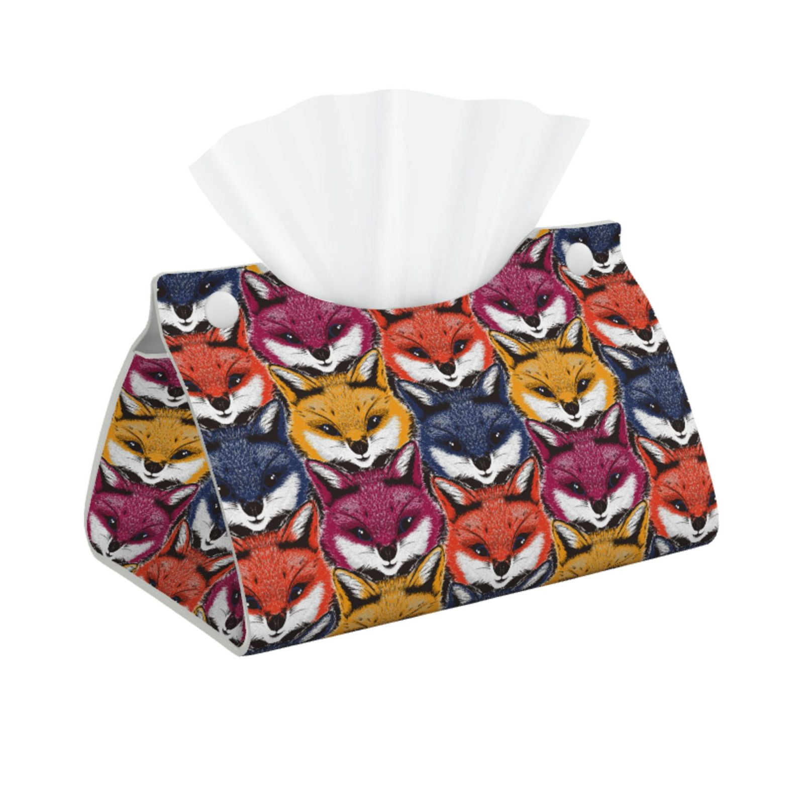 Kdxio Fox Face Print Tissue Box Cover,Modern PU Leather Rectangular ...