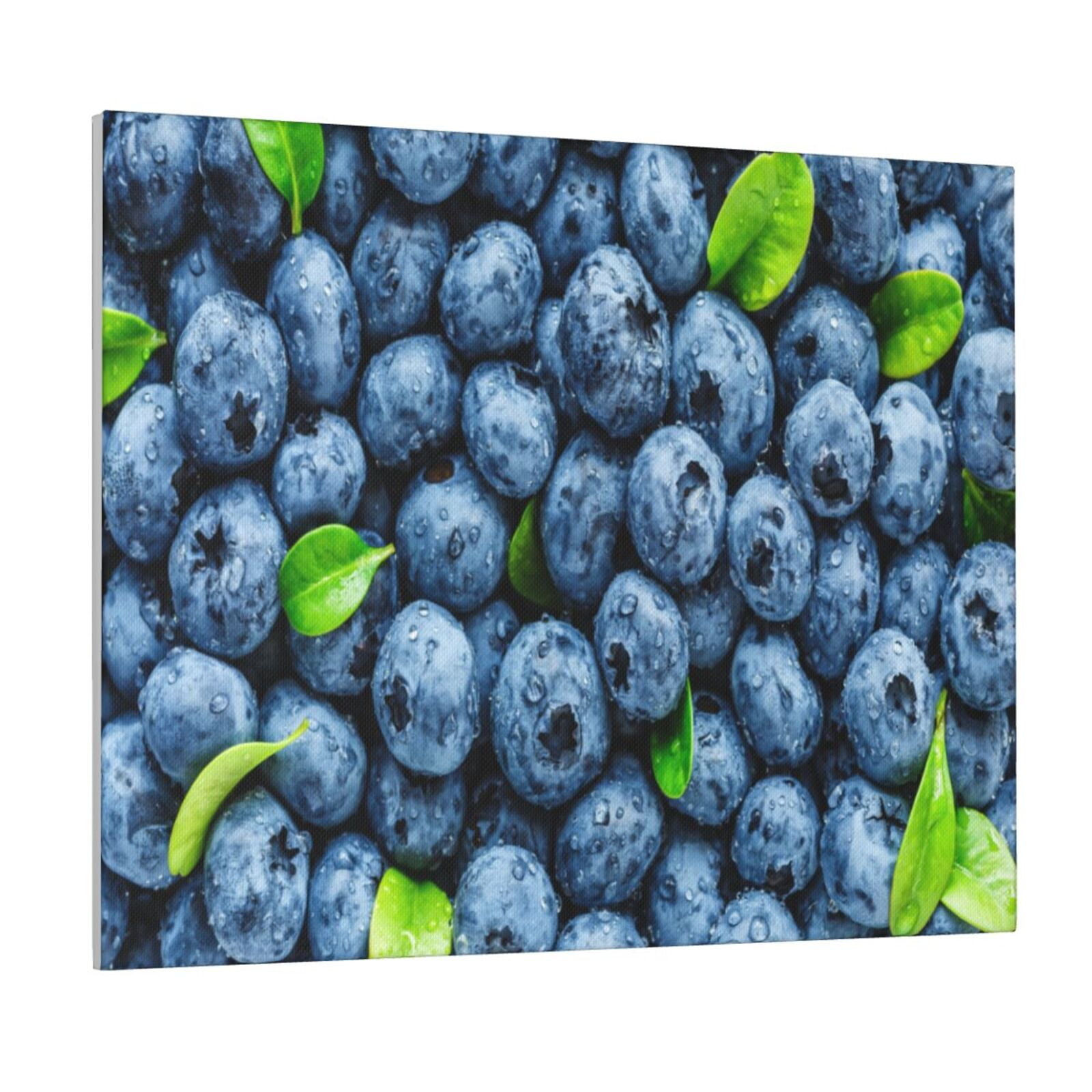 Kdxio Fresh Blueberries Pattern Canvas Wall Art for Living Room Wall ...