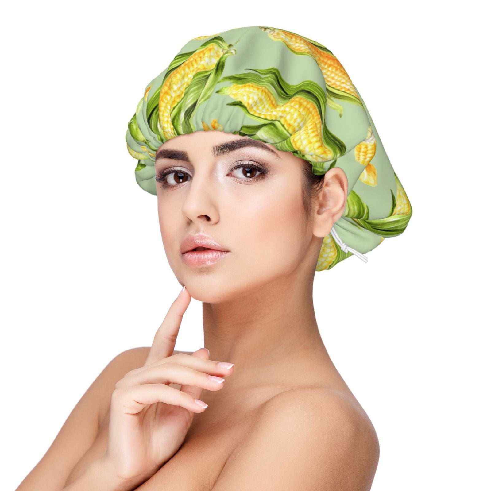 Kdxio Fresh Sweet Corn Pattern Satin Bonnet Silk Bonnet Hair Bonnet for ...