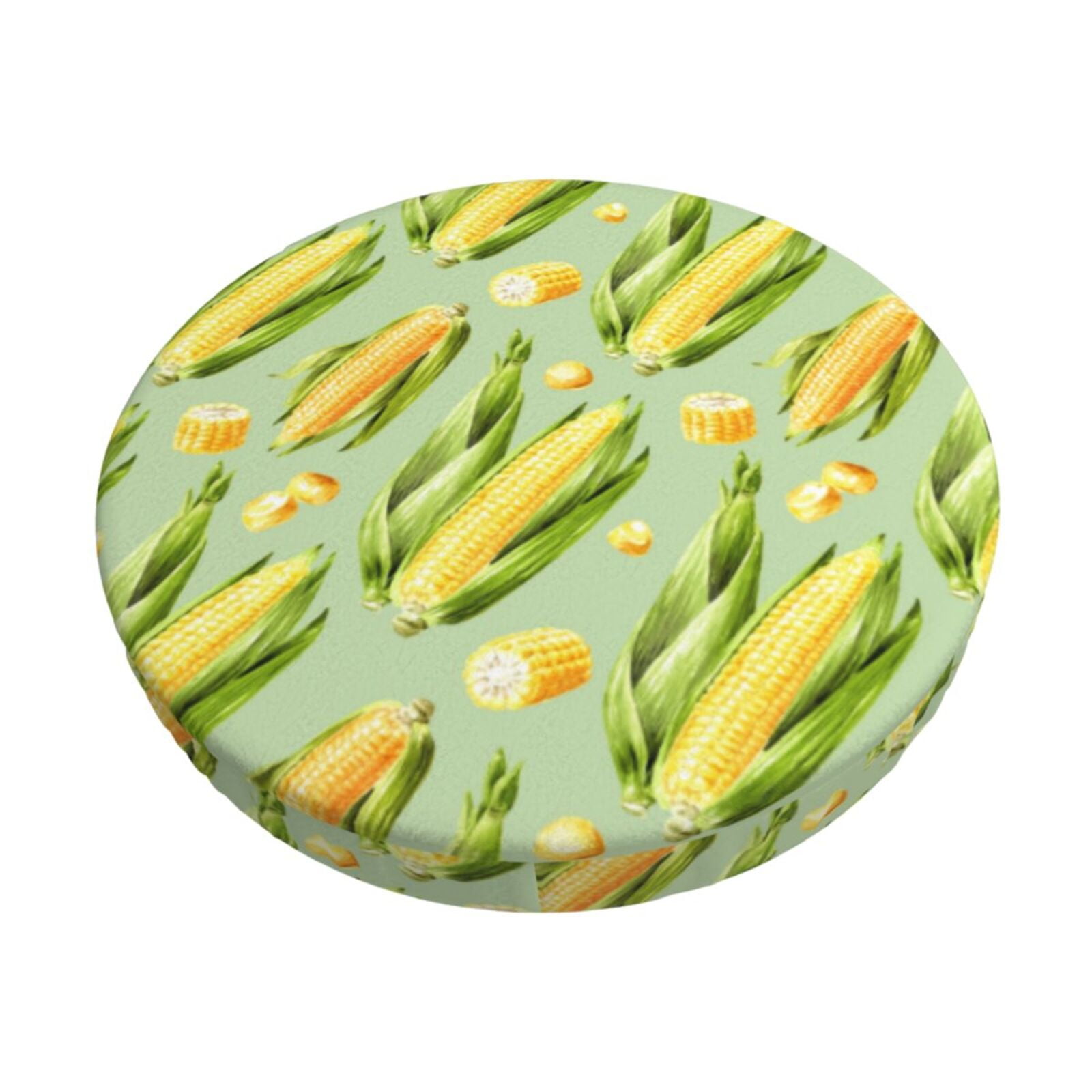 Kdxio Fresh Sweet Corn Print Stool Covers Round,Stretch Round Bar Stool ...